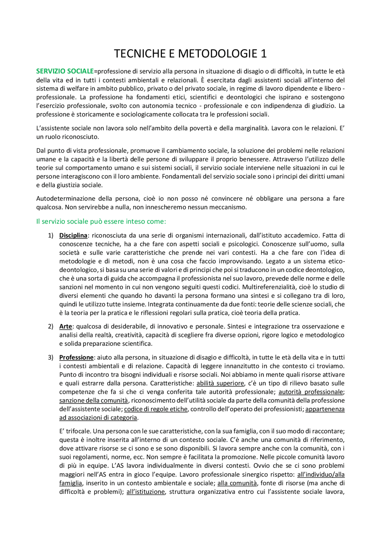 Tecniche E Metodologie Del Servizio Sociale 1 Docsity