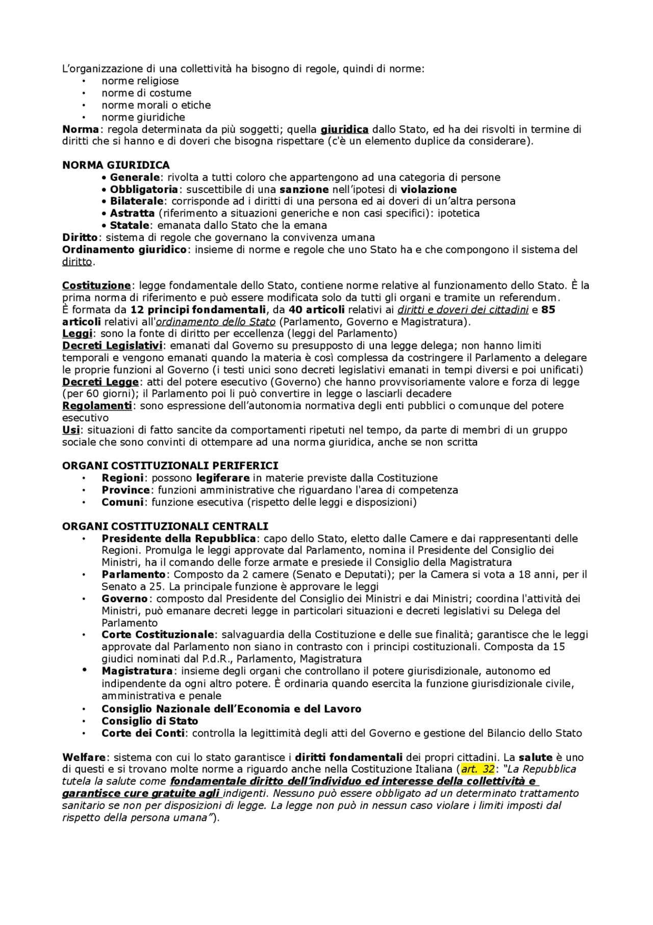 Legislazione Sanitaria Docsity