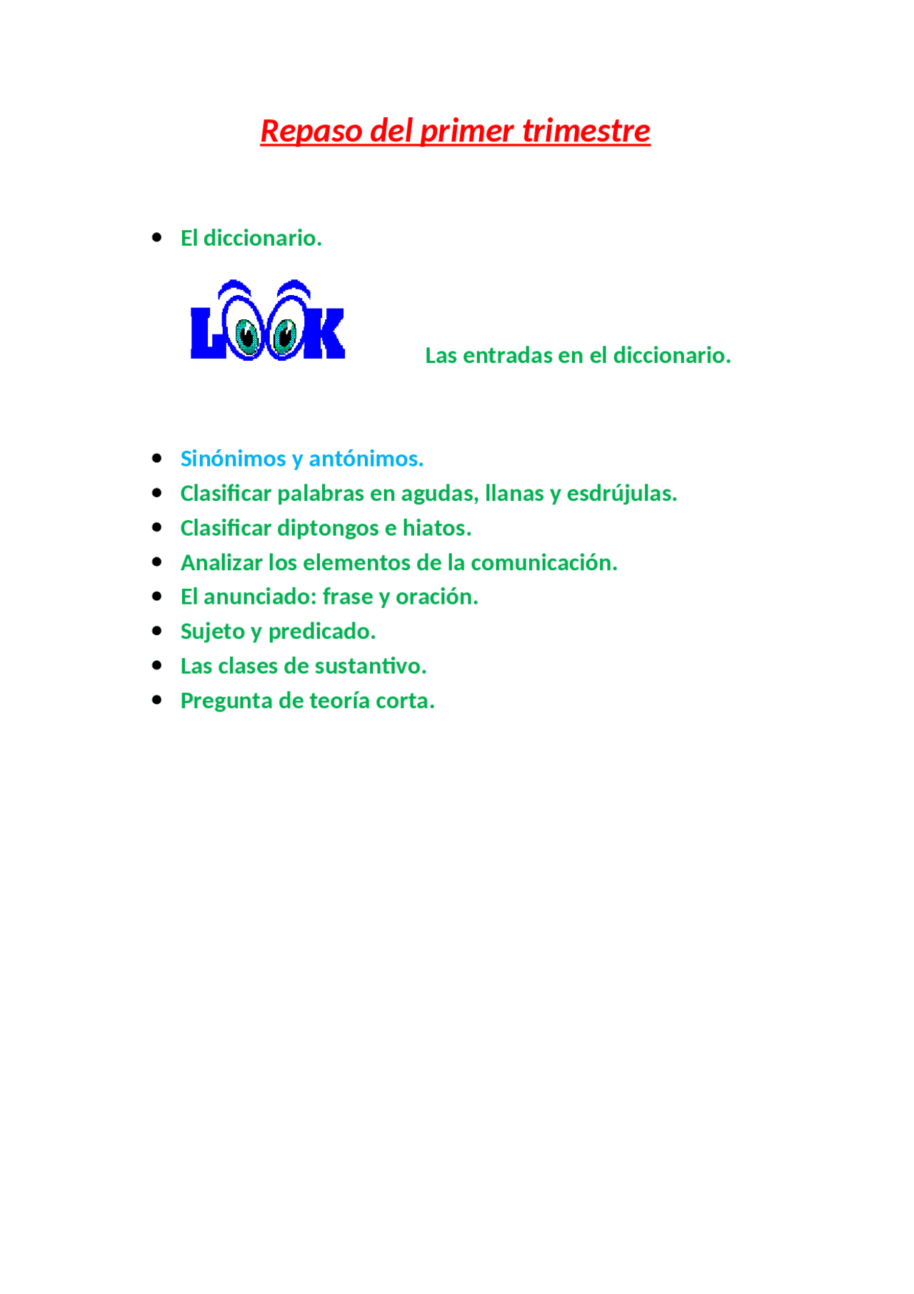 Repaso Primer Trimestre Docsity