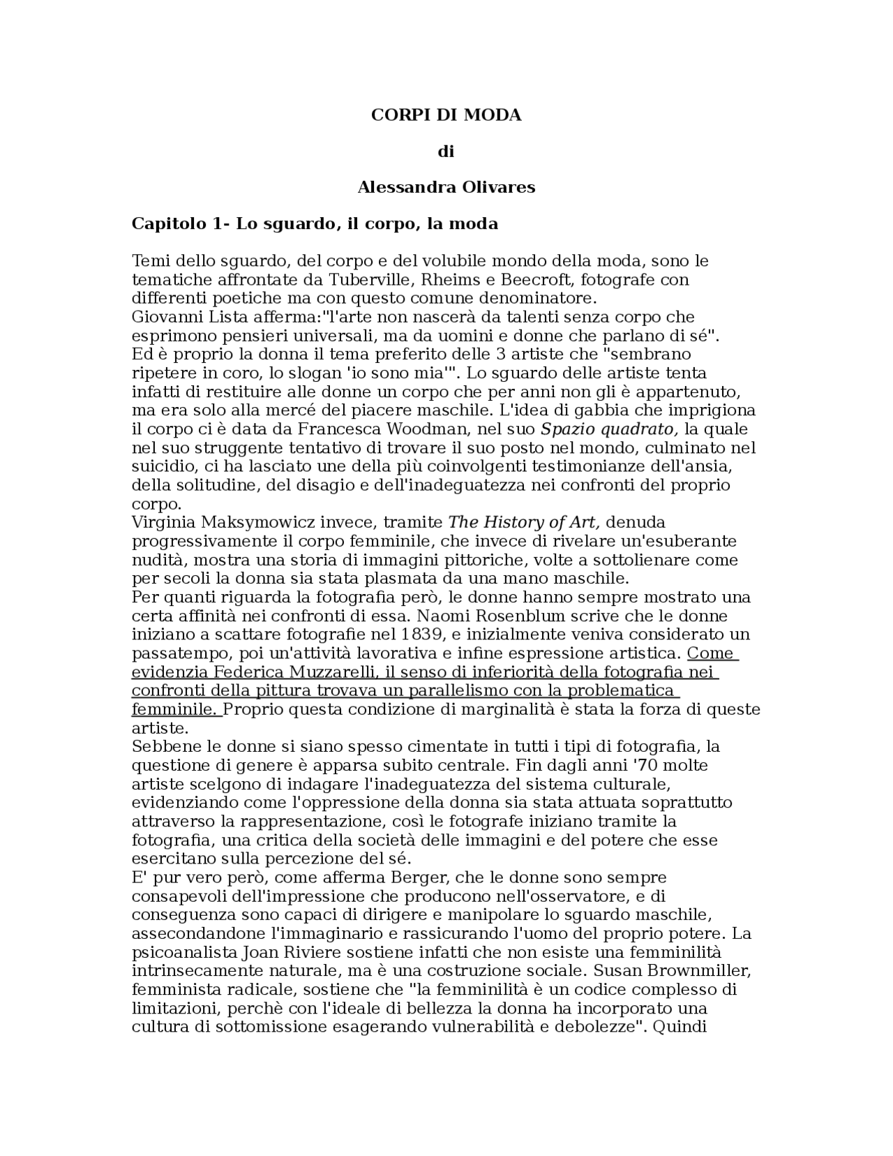 Sintesi Libro Corpi Di Moda Docsity