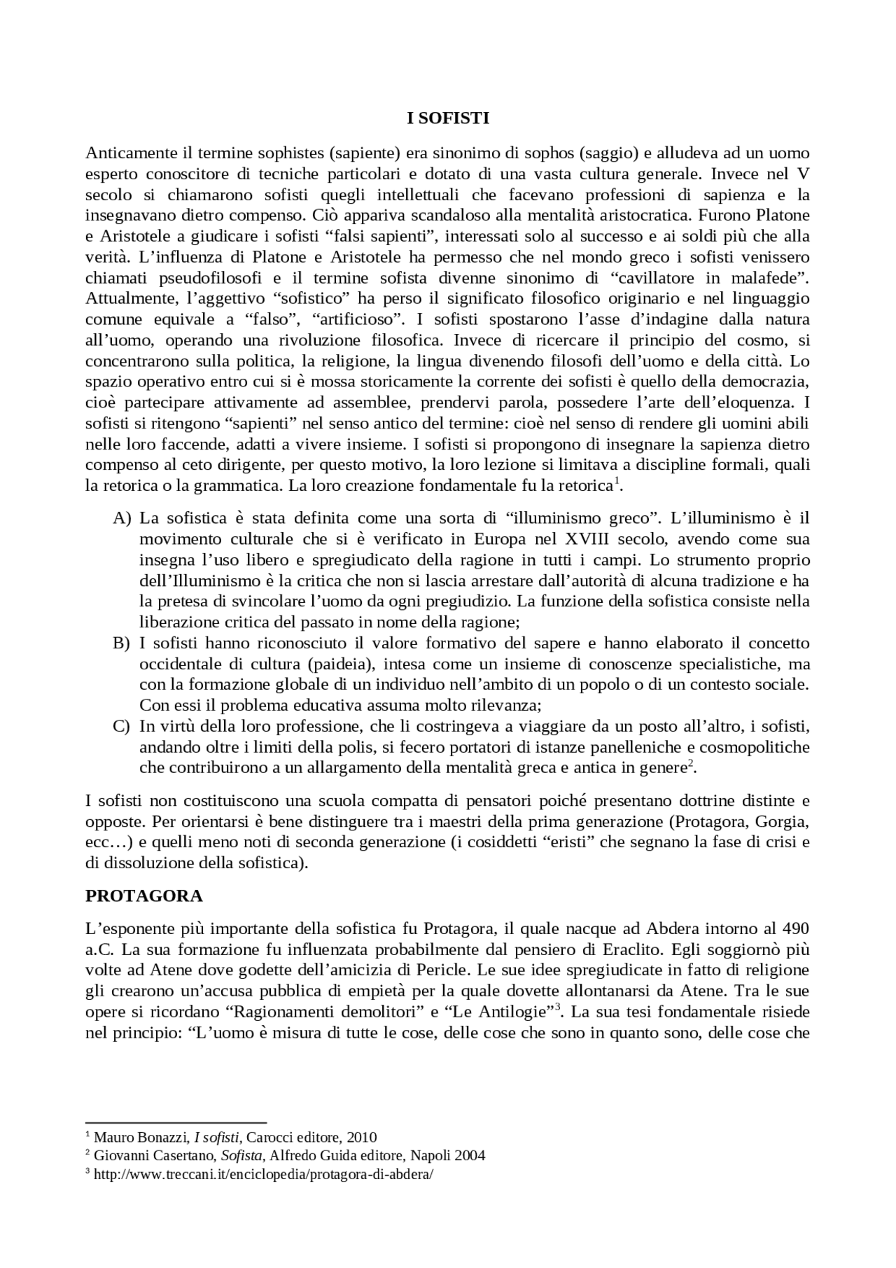 I sofisti, riassunto - Docsity