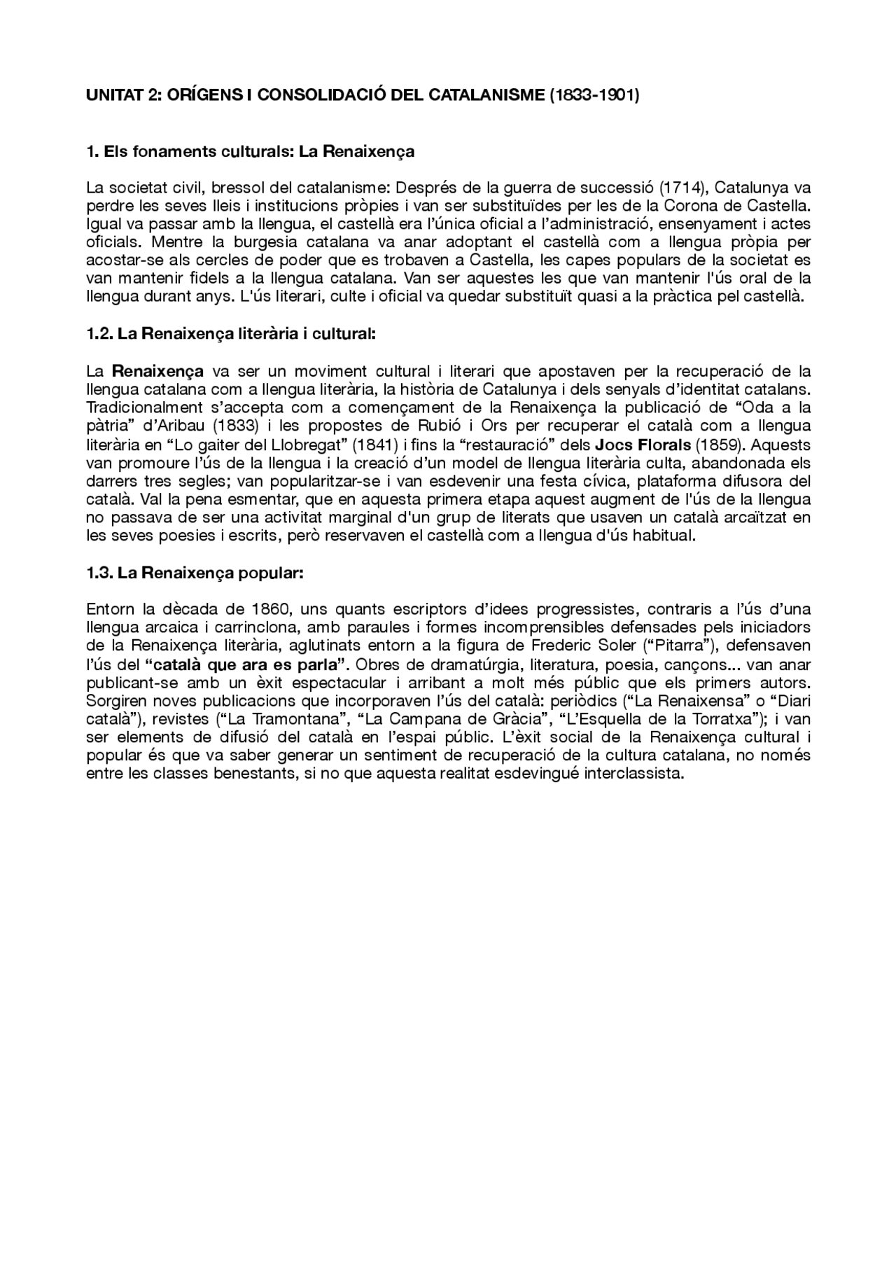 Apunts Selectivitat Catalanisme Docsity