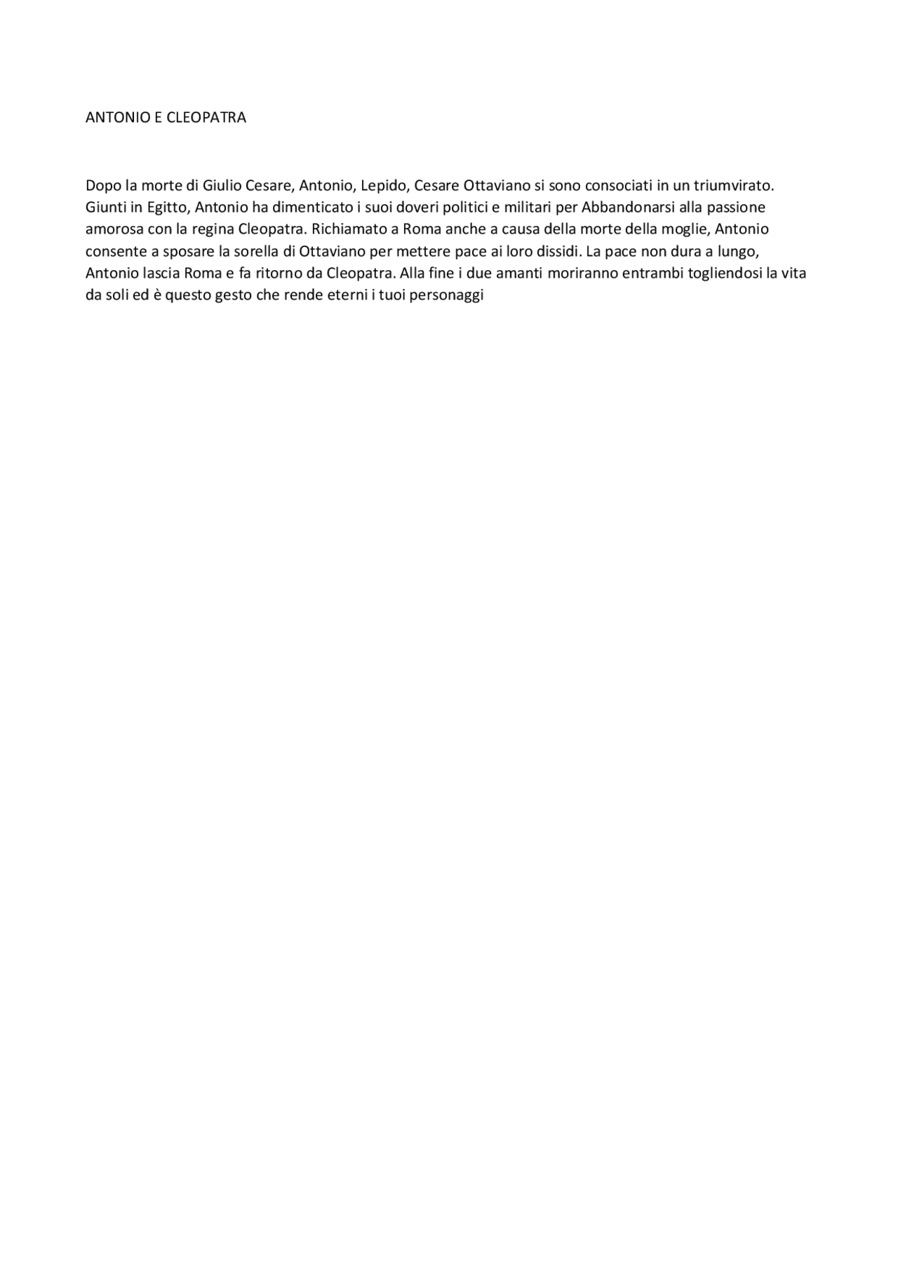 Shakespeare Opere Riassunti Docsity