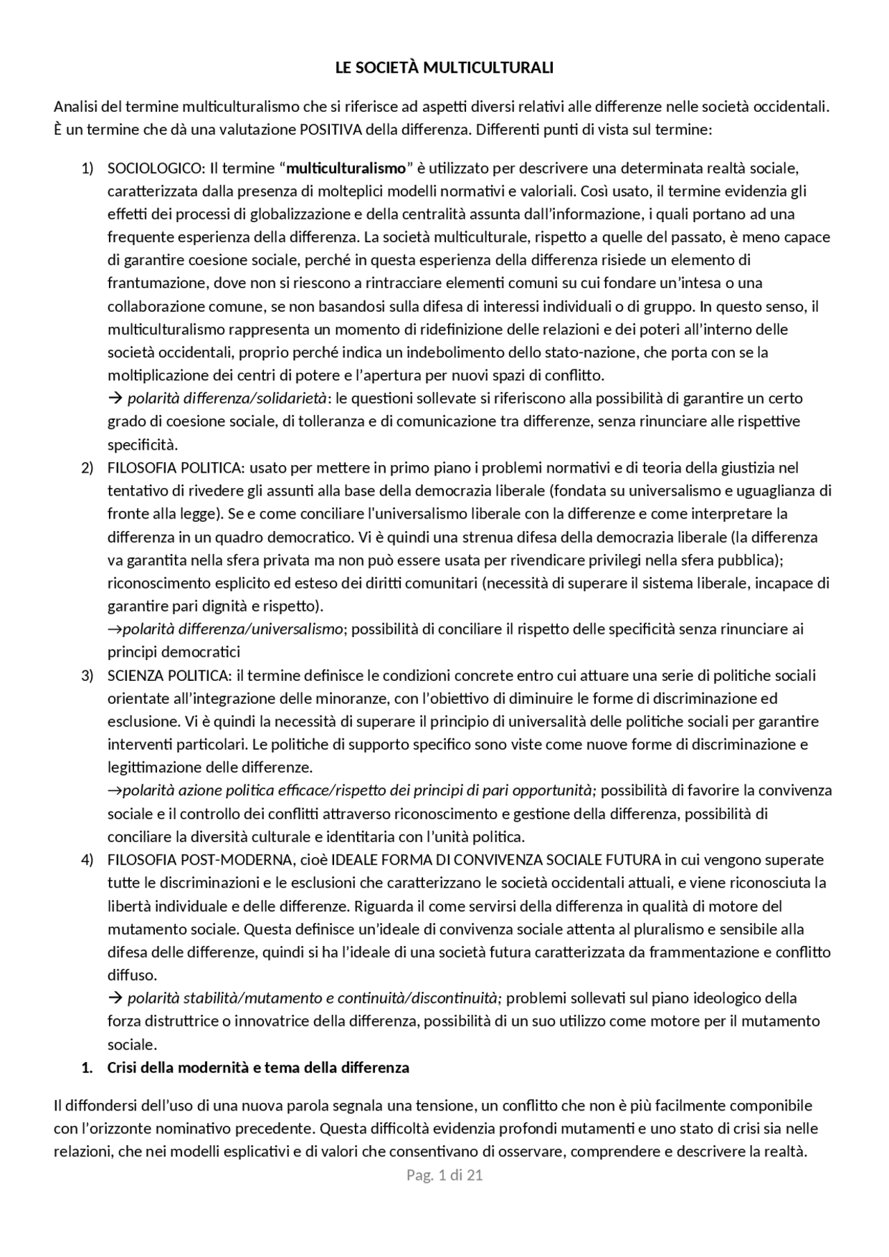 Le Società Multiculturali Colombo Docsity