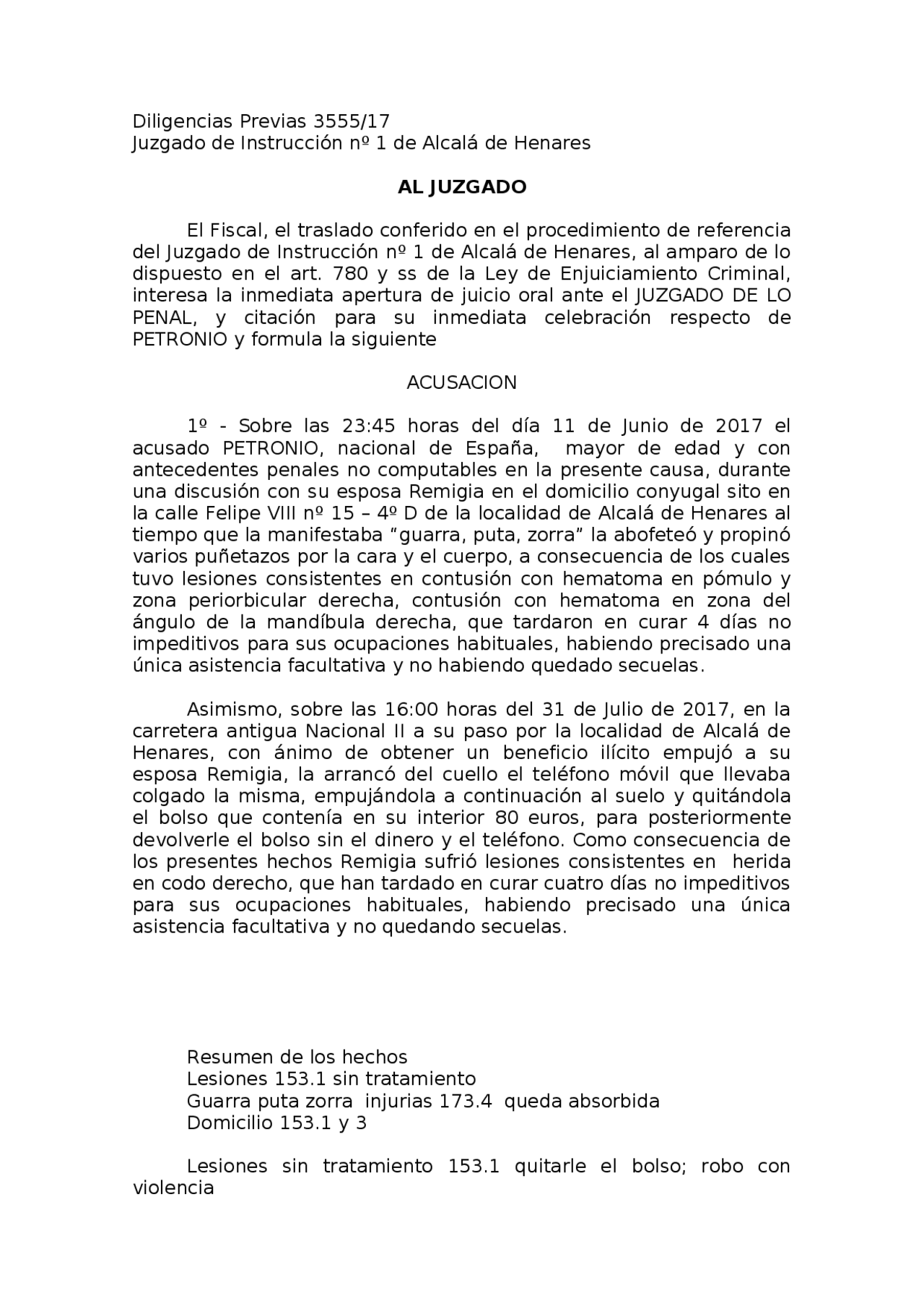 Caso Practico Derecho Penal 2 Docsity