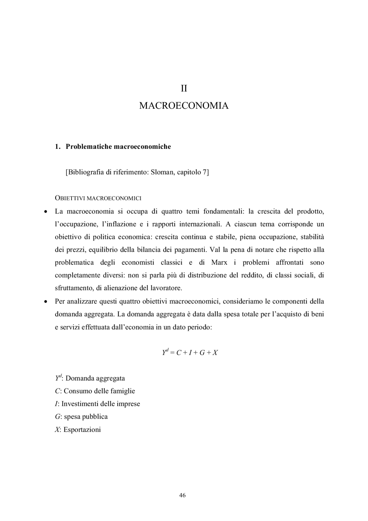 Problematiche Ambito Macroeconomico Docsity
