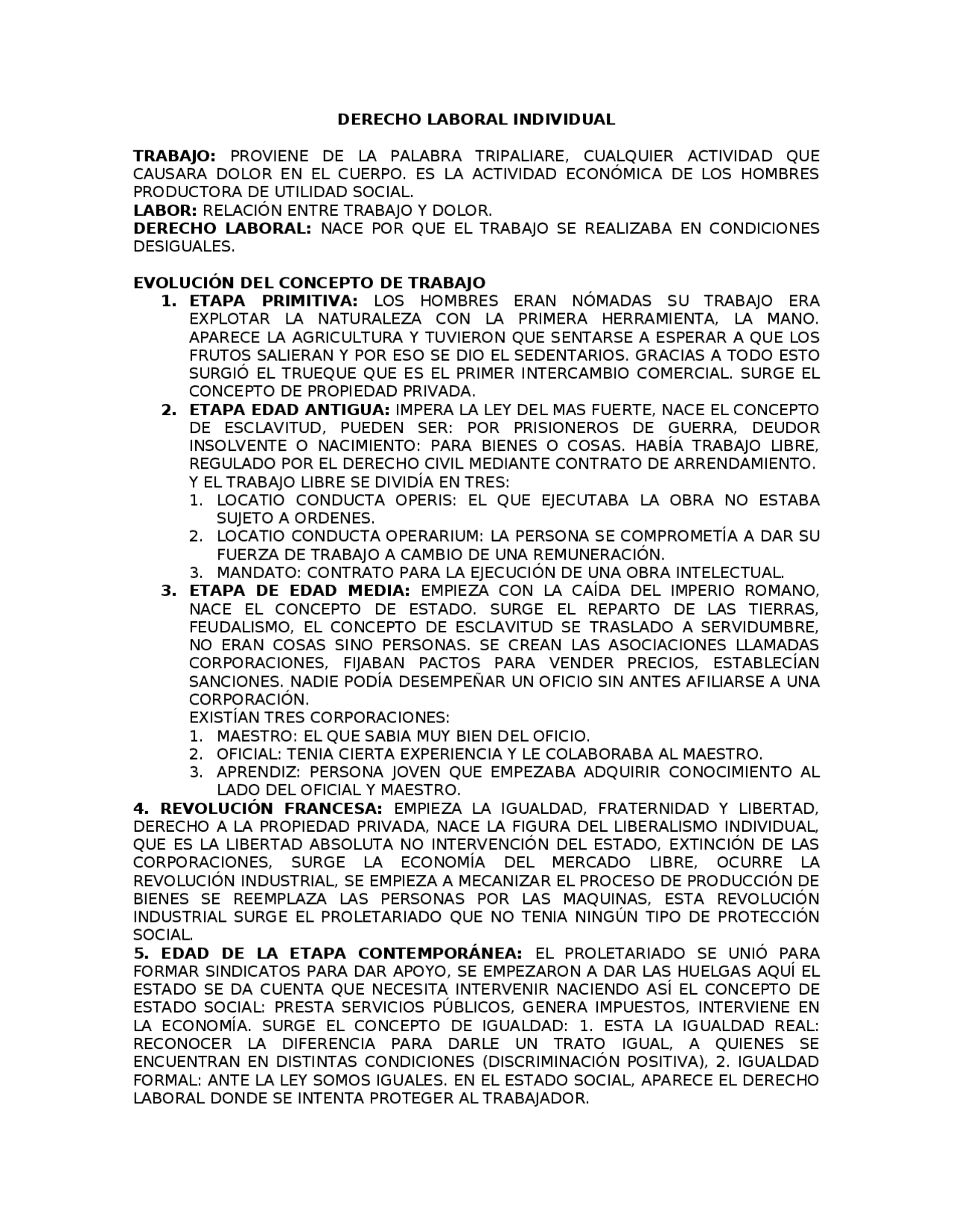 Derecho Laboral Individual Docsity