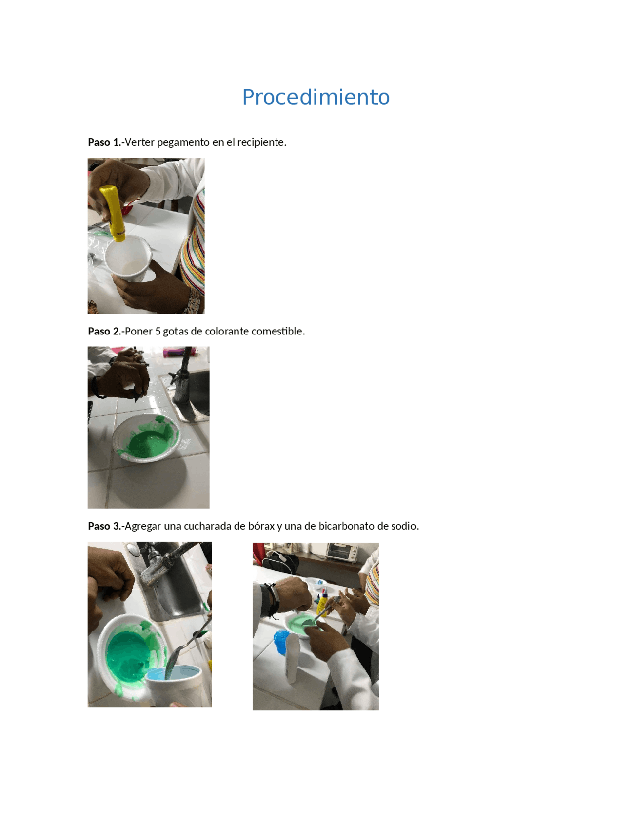 Procedimientos slime - Docsity