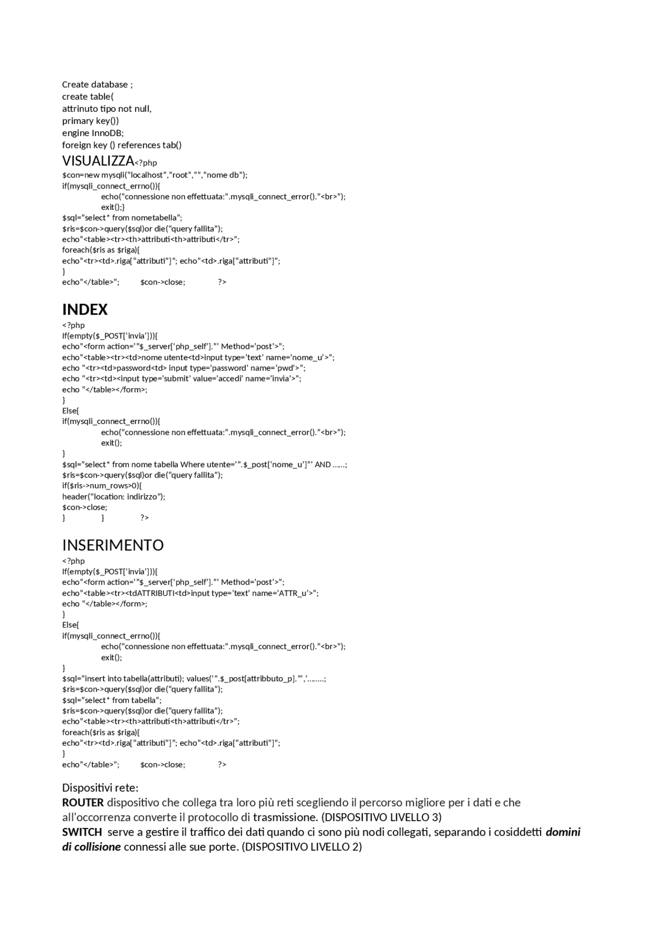 Prova Esame Informatica E Sistemi Docsity