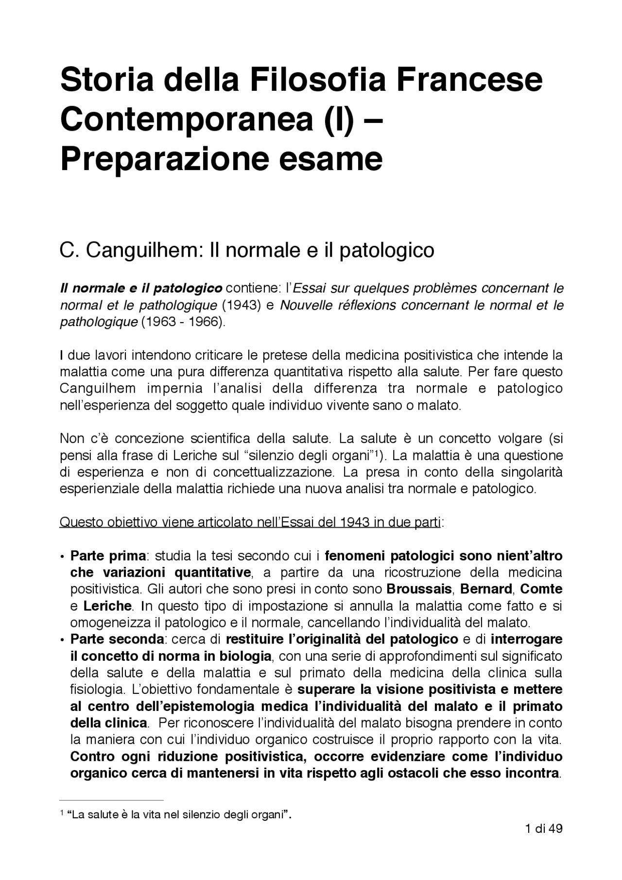 Canguilhem E Foucault Riassunto Opere Docsity