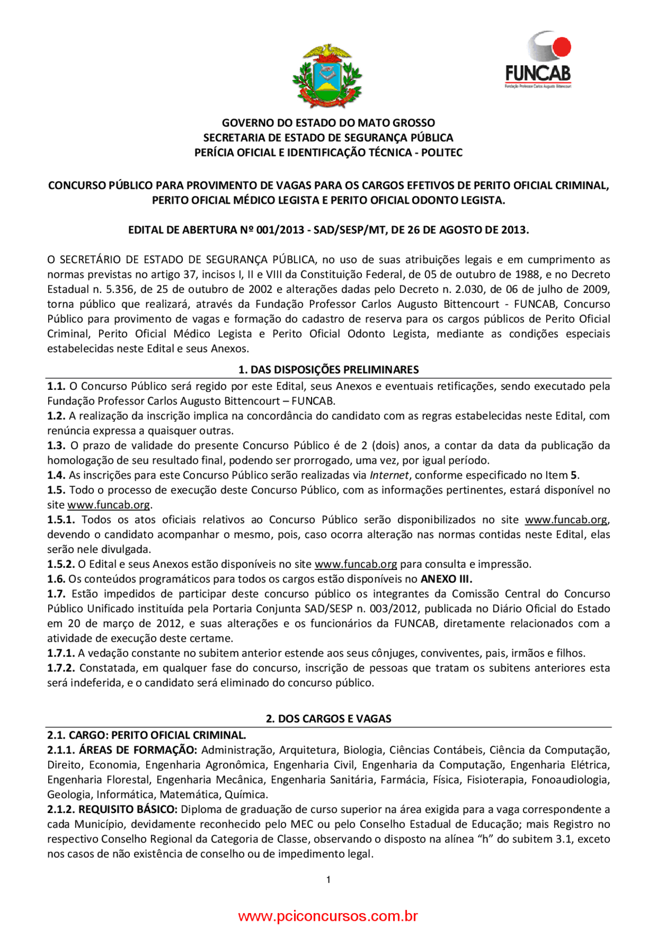 Edital Abertura completo atualizado - Docsity