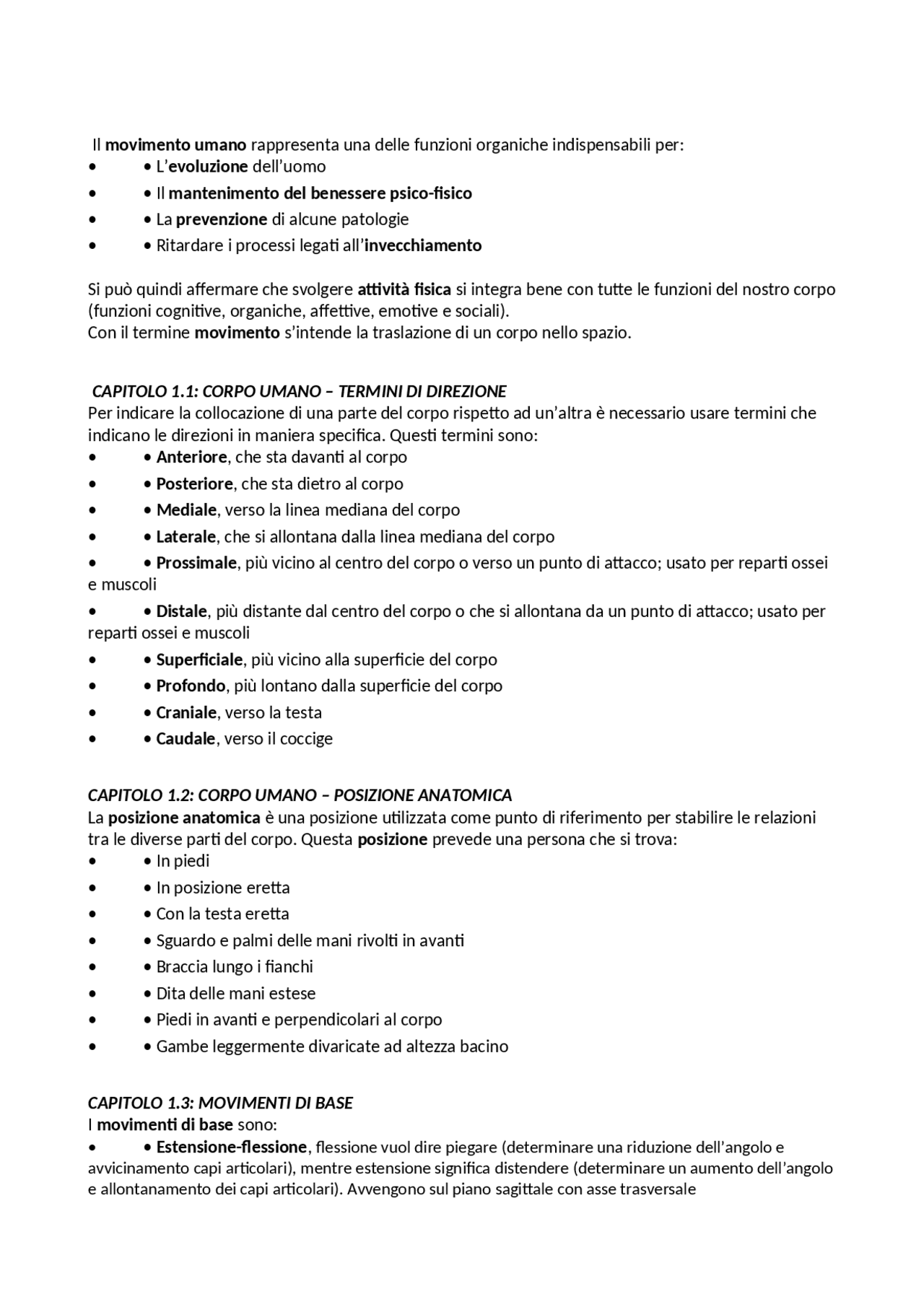 Piani e assi anatomici - Docsity