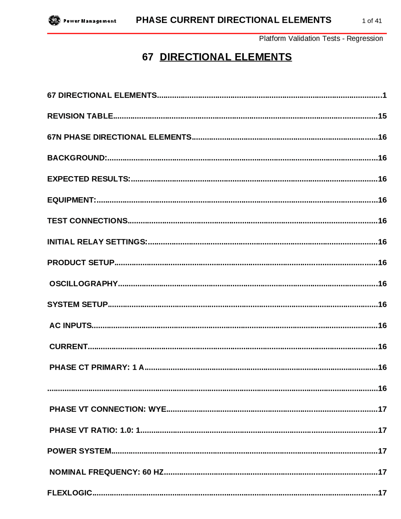 67P Directional Phase Current - Docsity