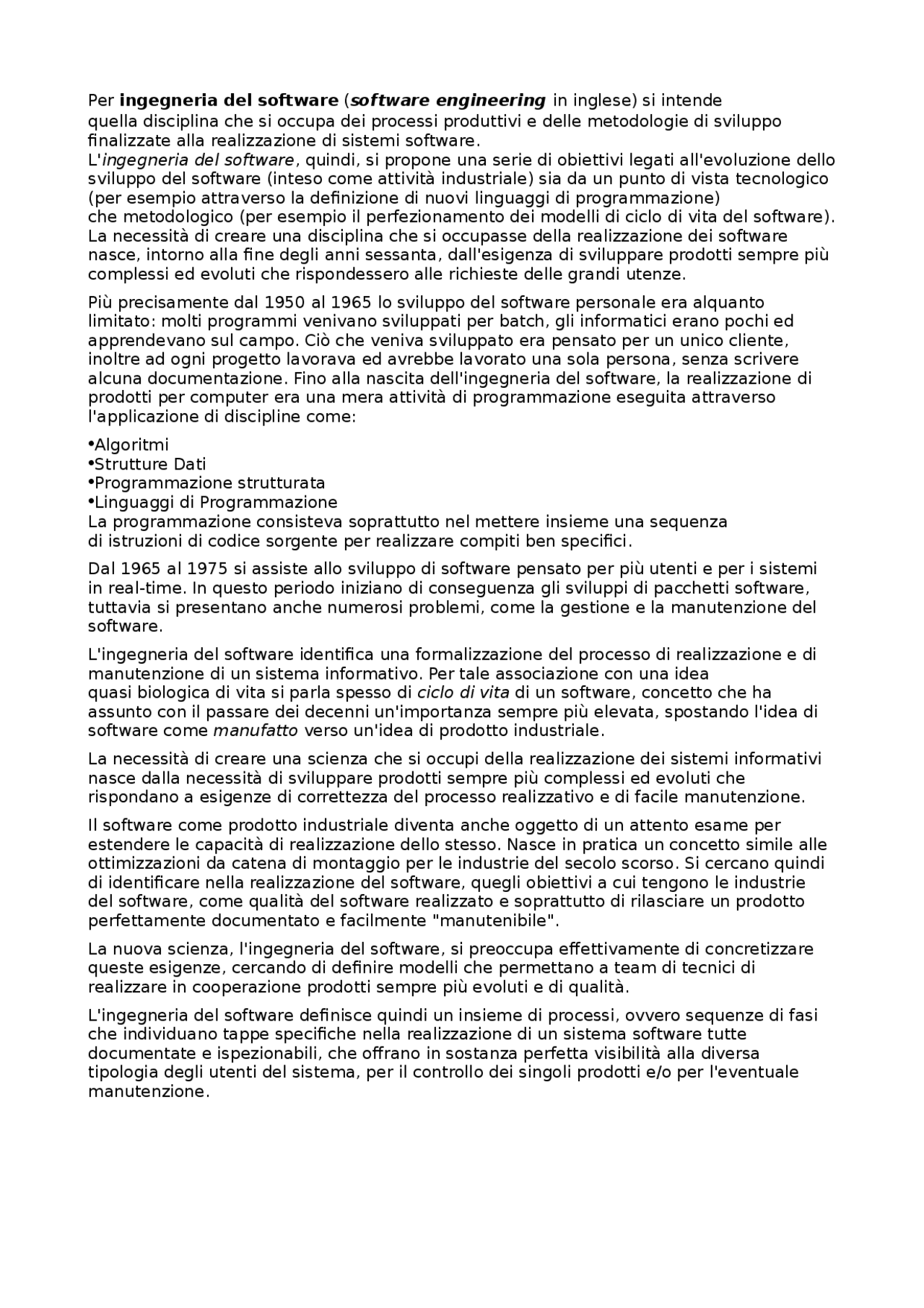 Cosè Lingegneria Del Software Docsity
