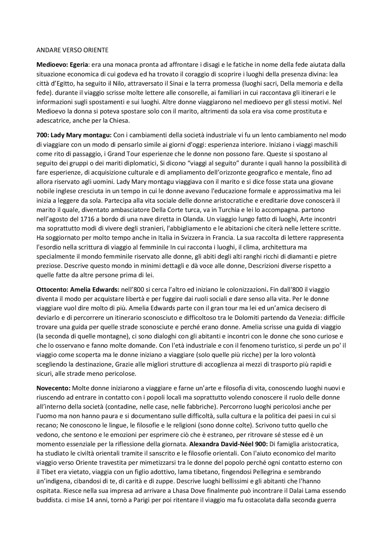 Andare Verso Oriente Docsity