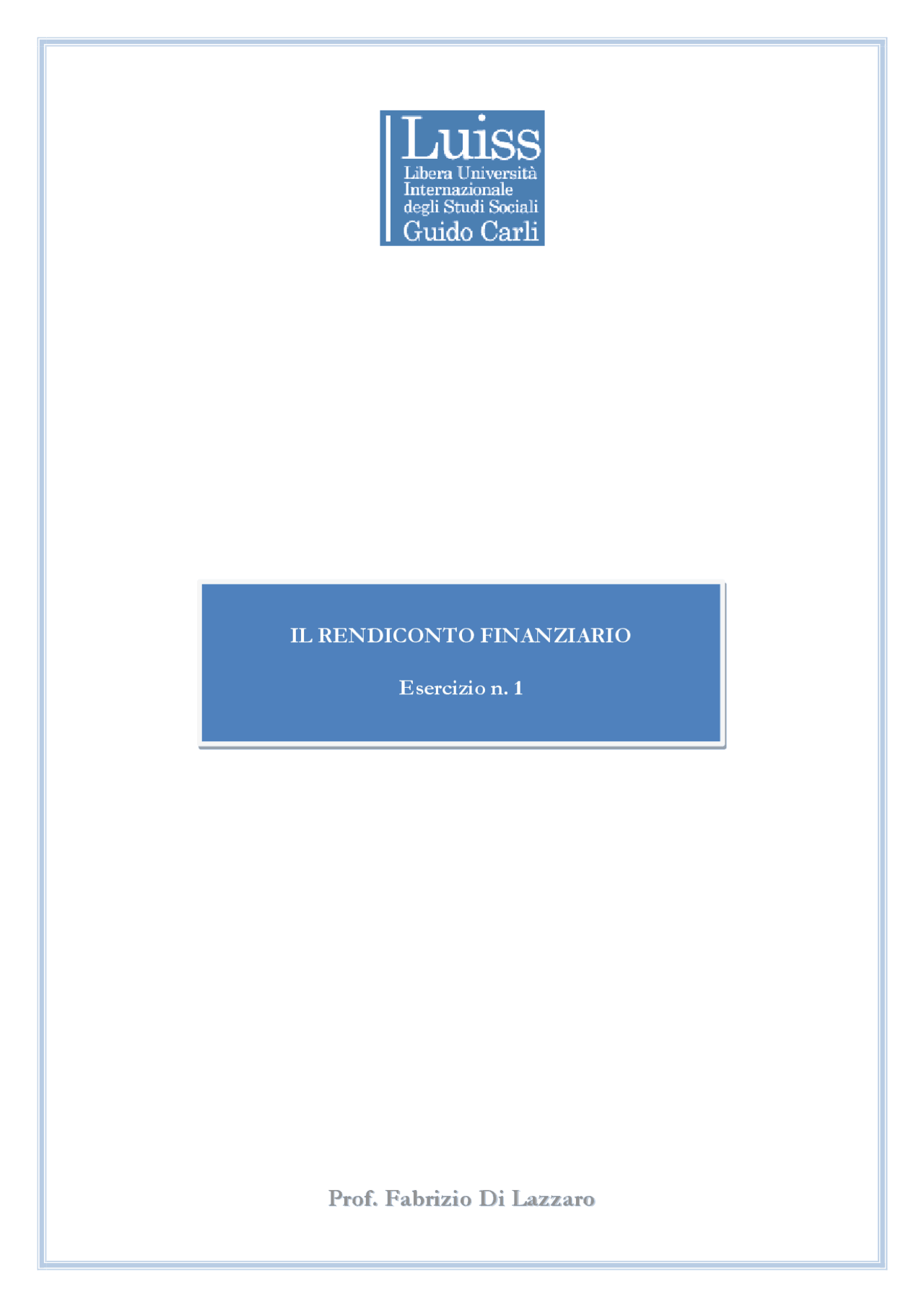 Controllo Di Gestione Esercizio Bilancio Docsity