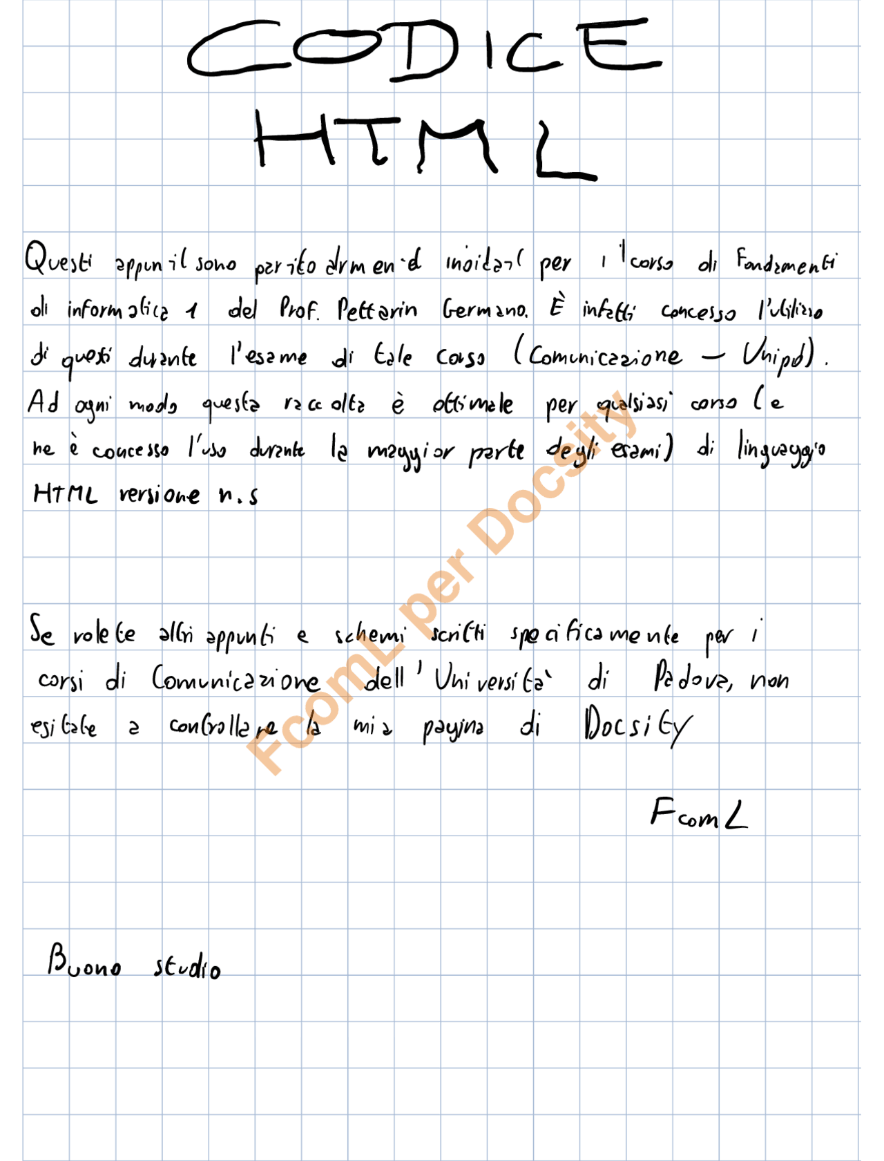 Schemi Codice HTML Informatica - Prof. Pettarin - Comunicazione ...