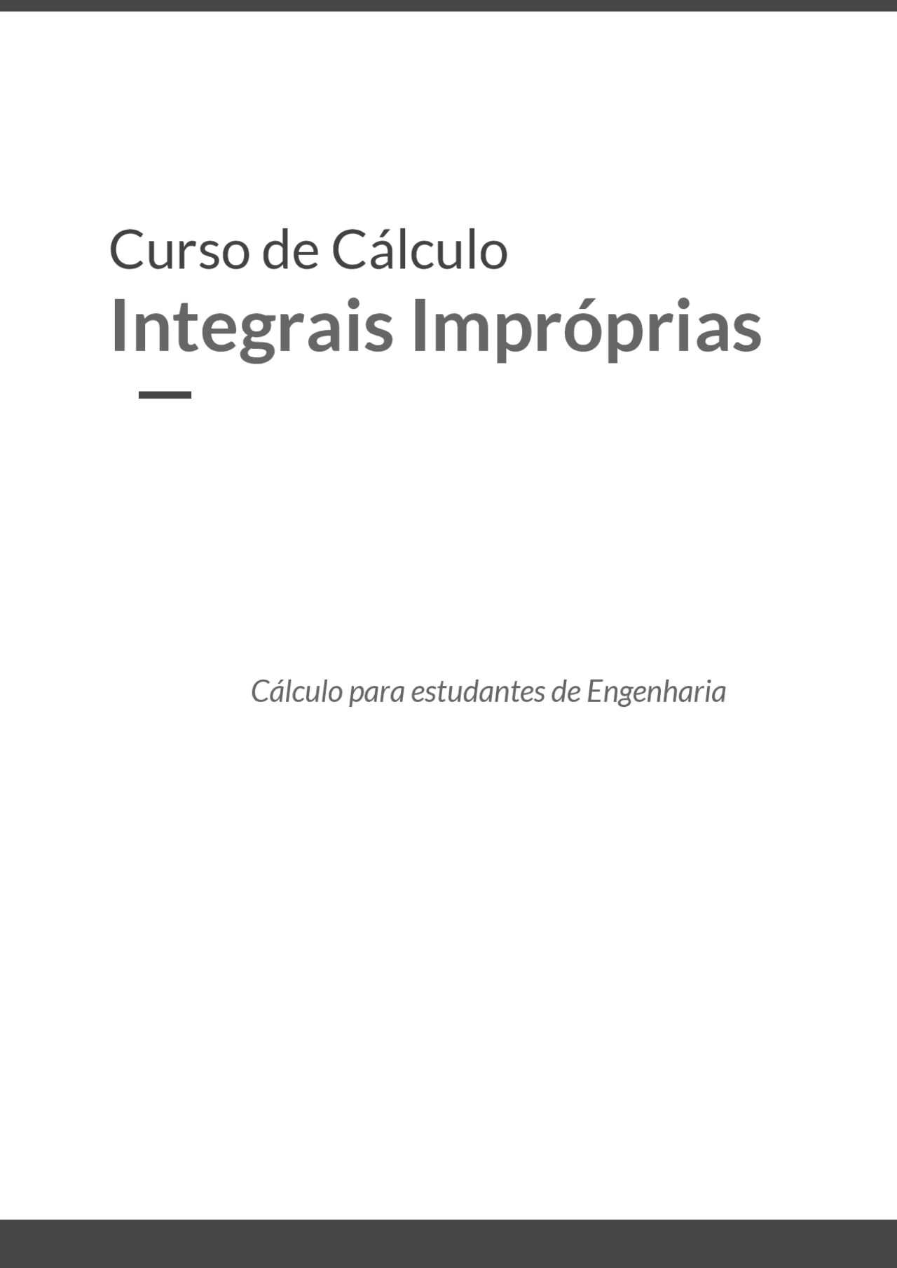 Curso de Cálculo Integrais Impróprias - Docsity