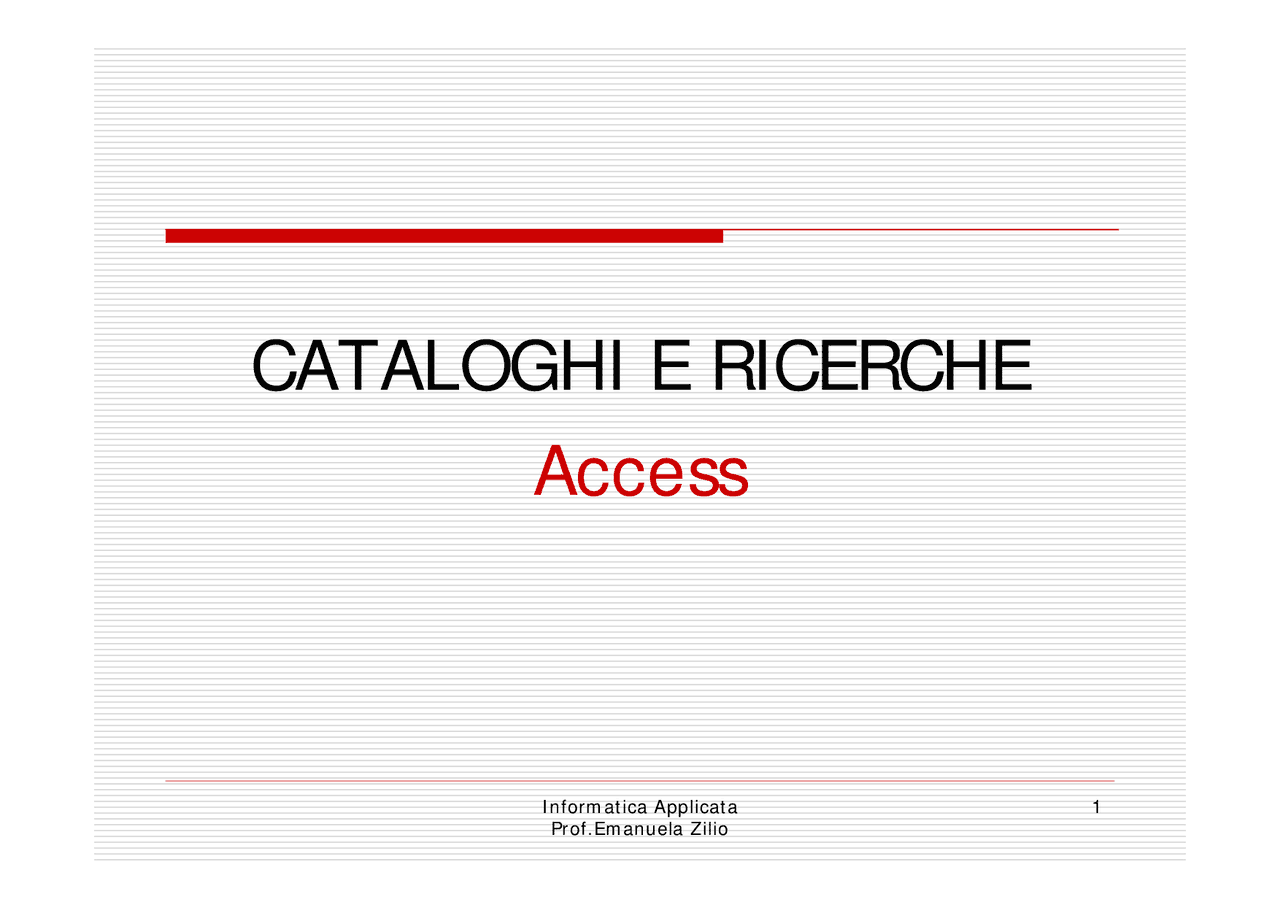 Concetti di base sui database e DBMS: modelli, progettazione e strumenti | Appunti di Elementi ...