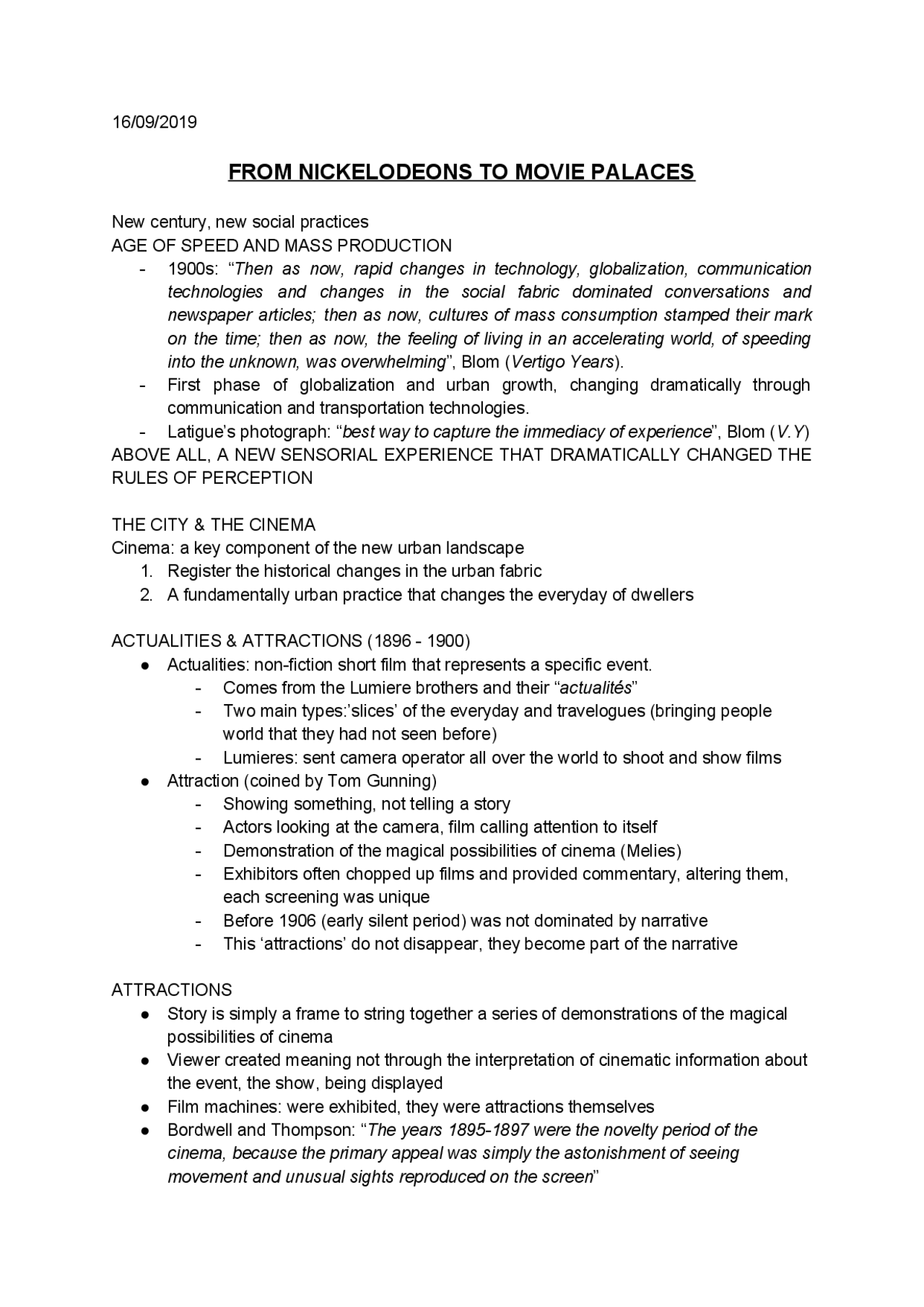 Moving Image History Docsity