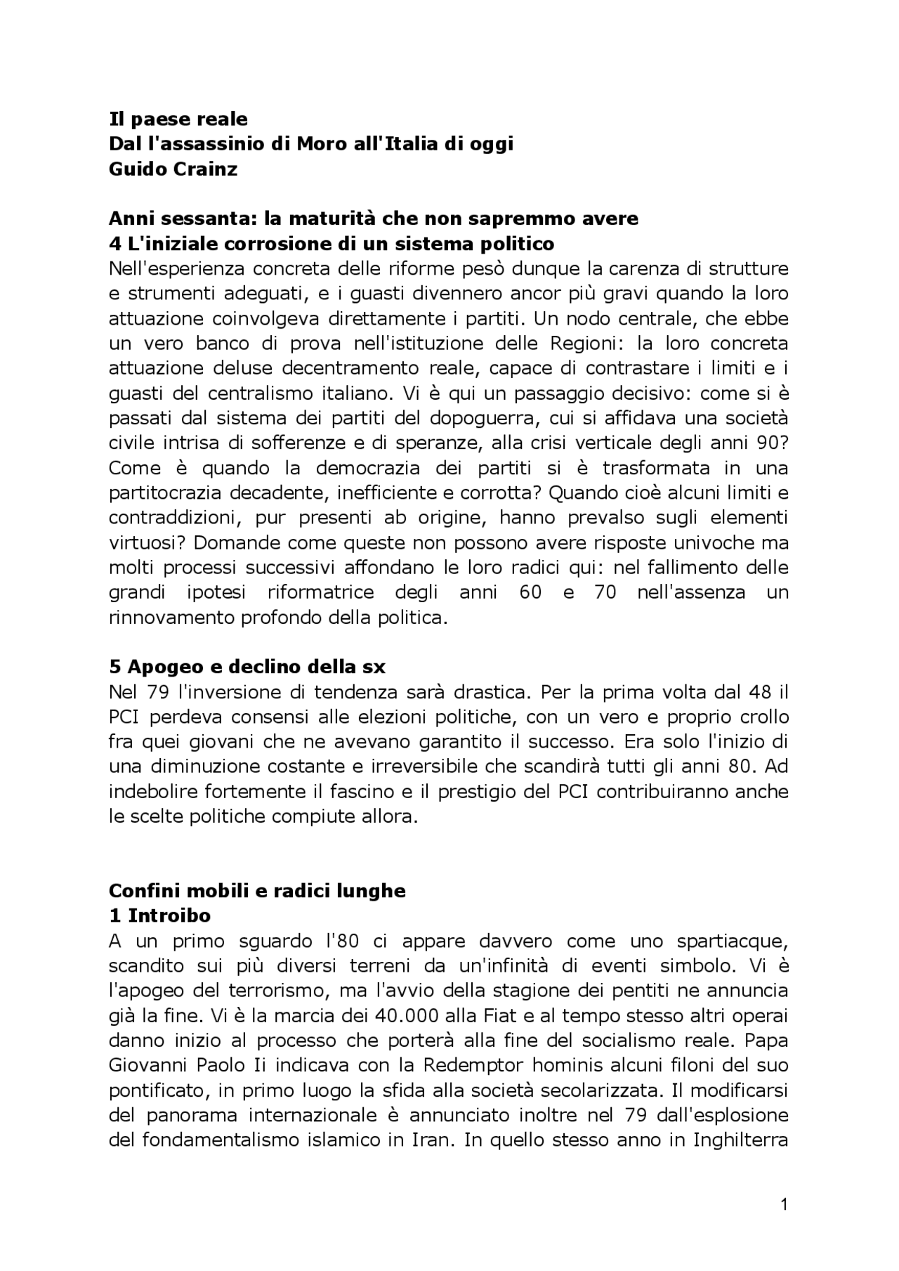 Il paese reale - dall'assassinio di Moro all'Italia di oggi (Guido ...