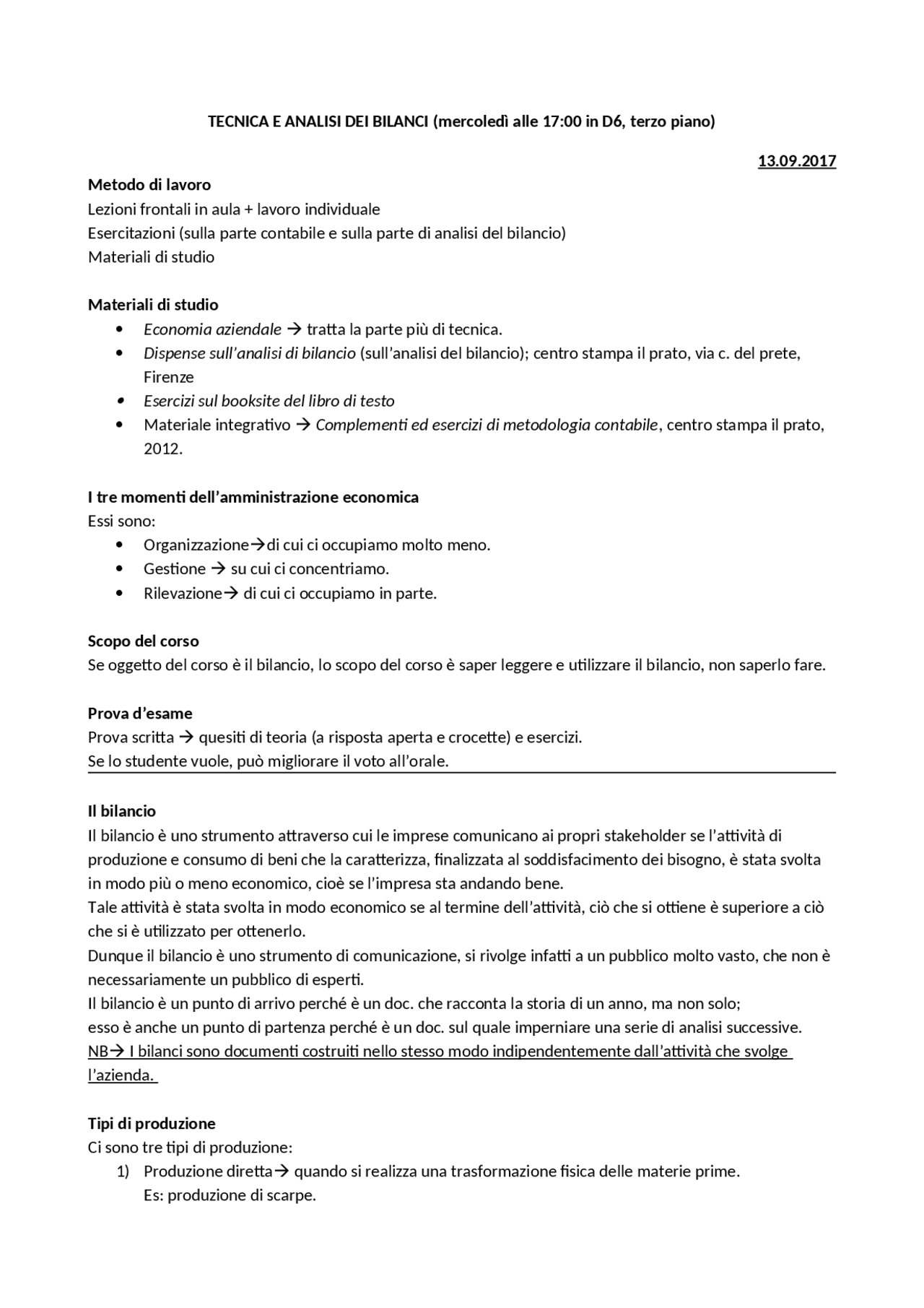 Tecnica E Analisi Dei Bilanci Docsity