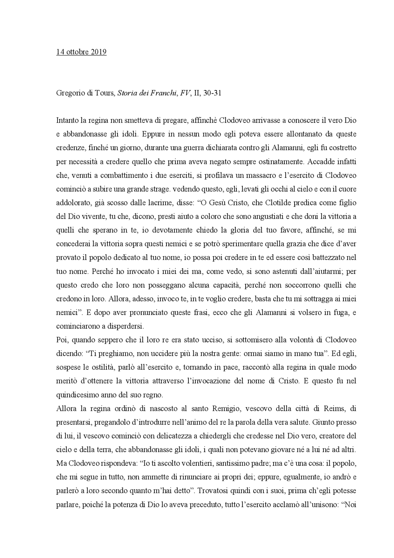 Lezione Storia Della Chiesa Docsity