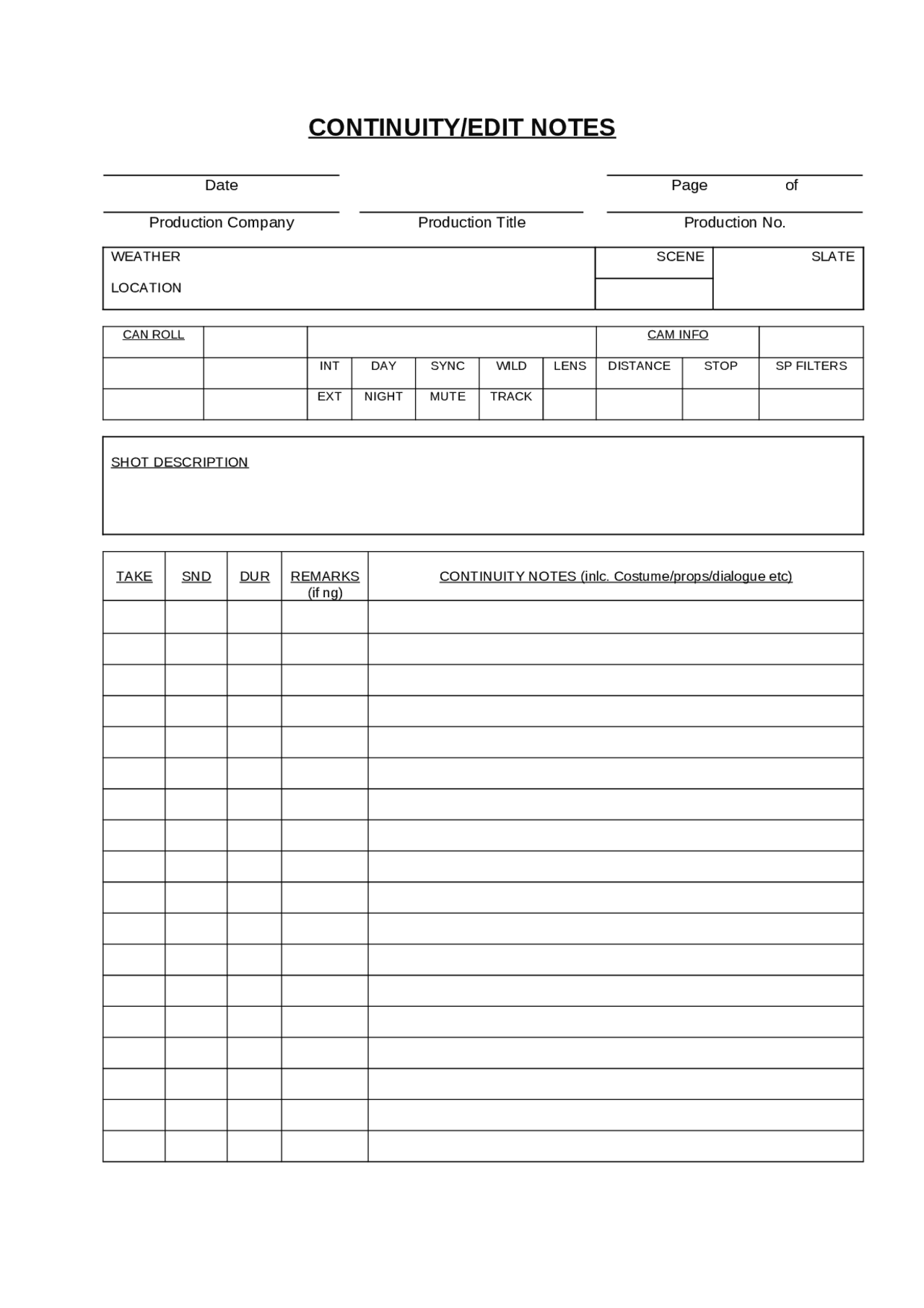 FORMATO SCRIPT O CONTINUIDAD AUDIOVISUAL - Docsity