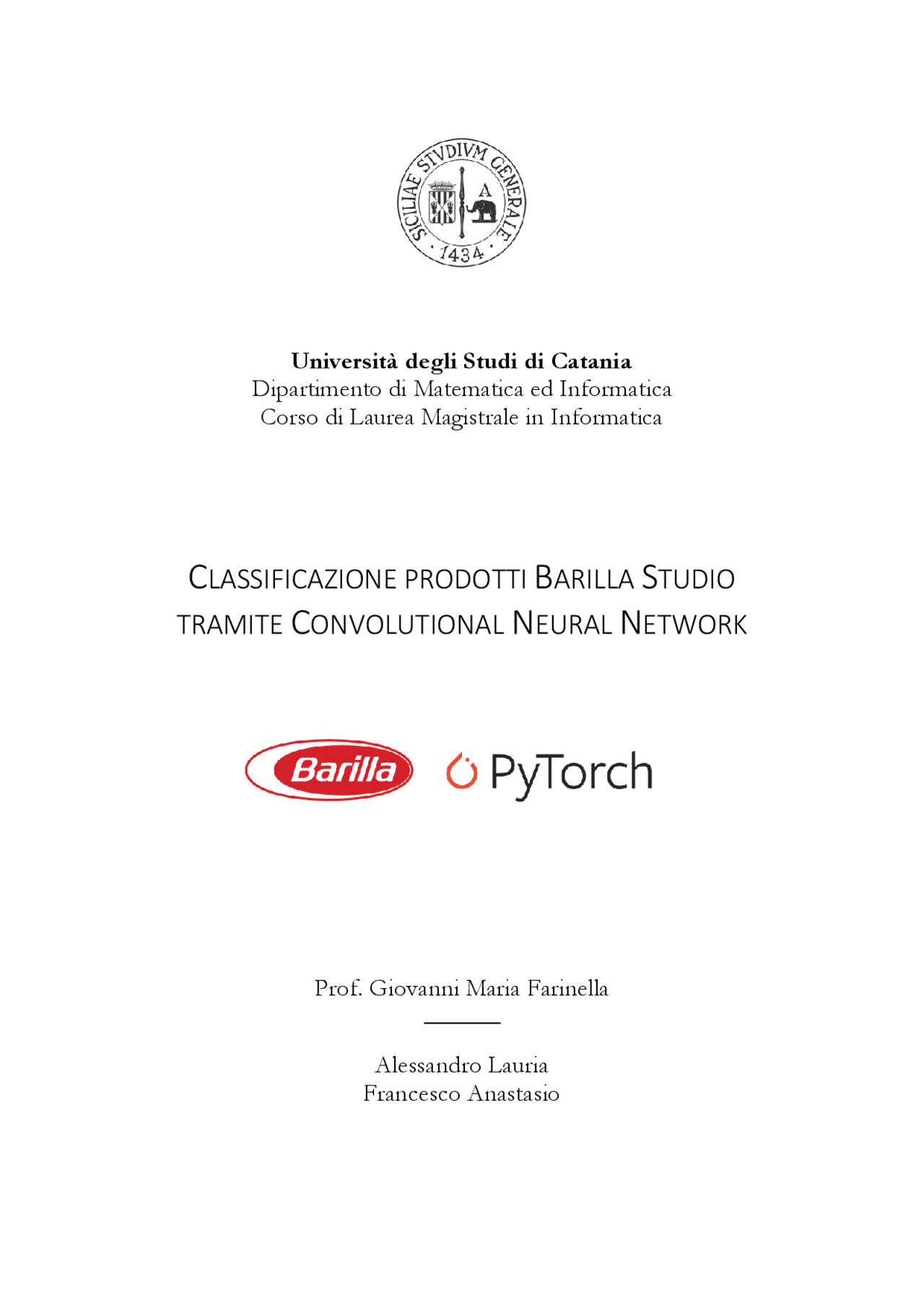 Progetto machine learning riconoscimento pasta Barilla con CNN | Essays (university) of Machine ...
