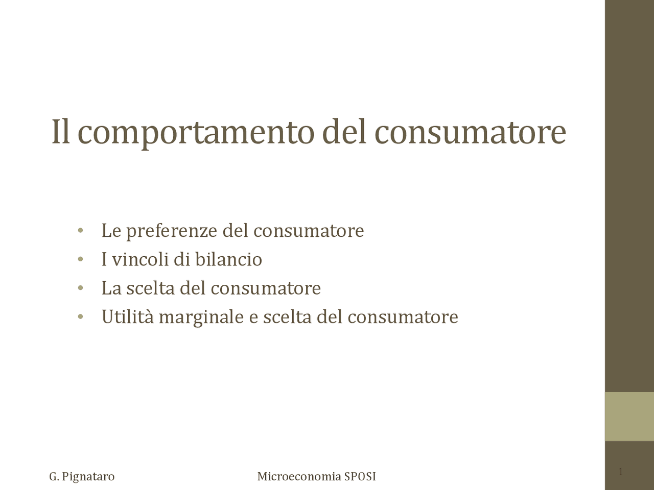 Dispense microeconomia sulla teoria del consumatore - Docsity