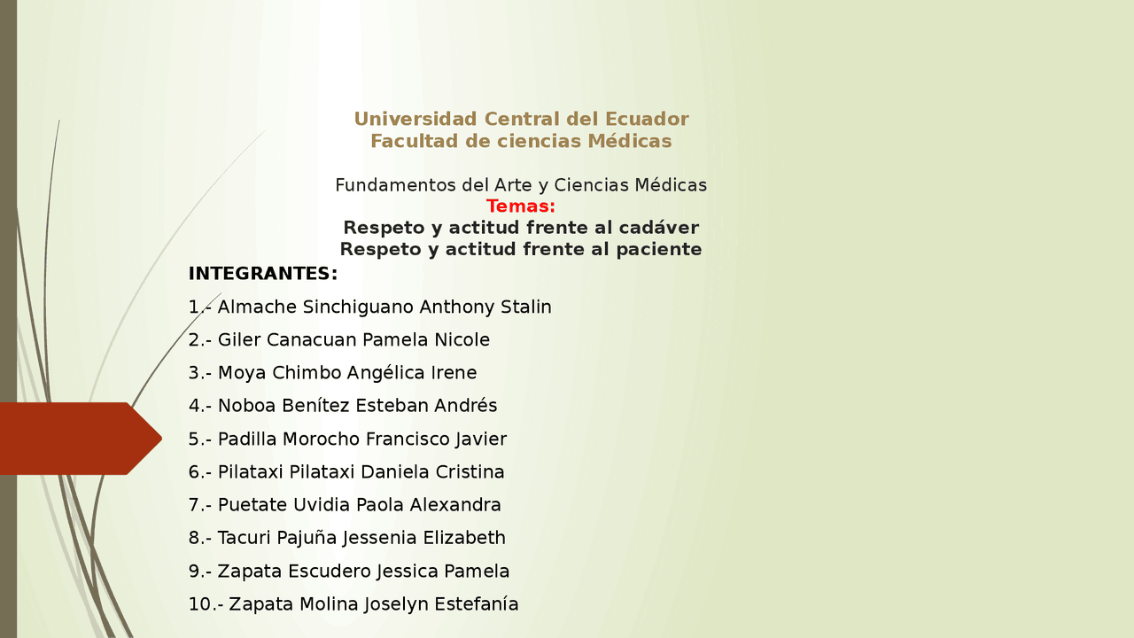 Respeto y actitud frente al paciente | Diapositivas de Humanidades ...