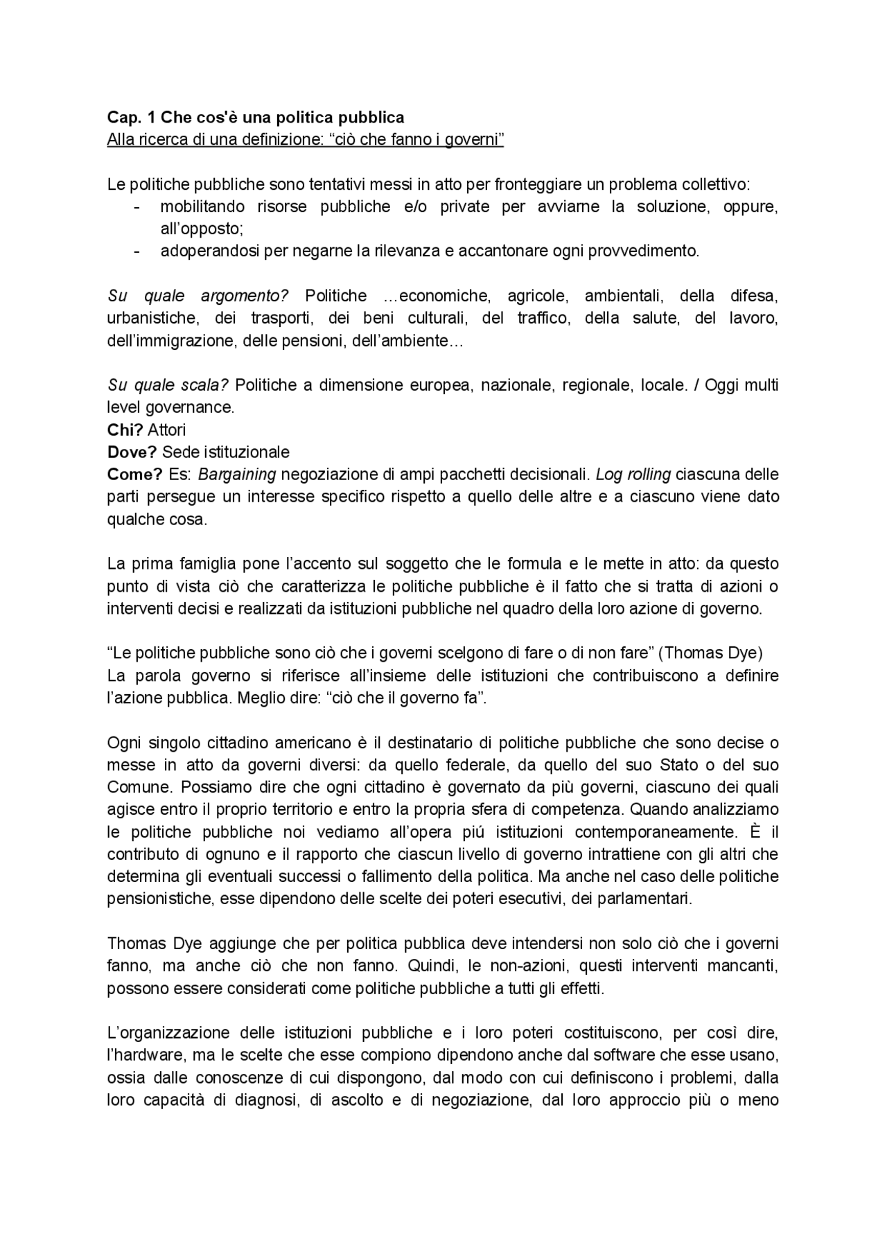 Politiche Pubbliche Docsity