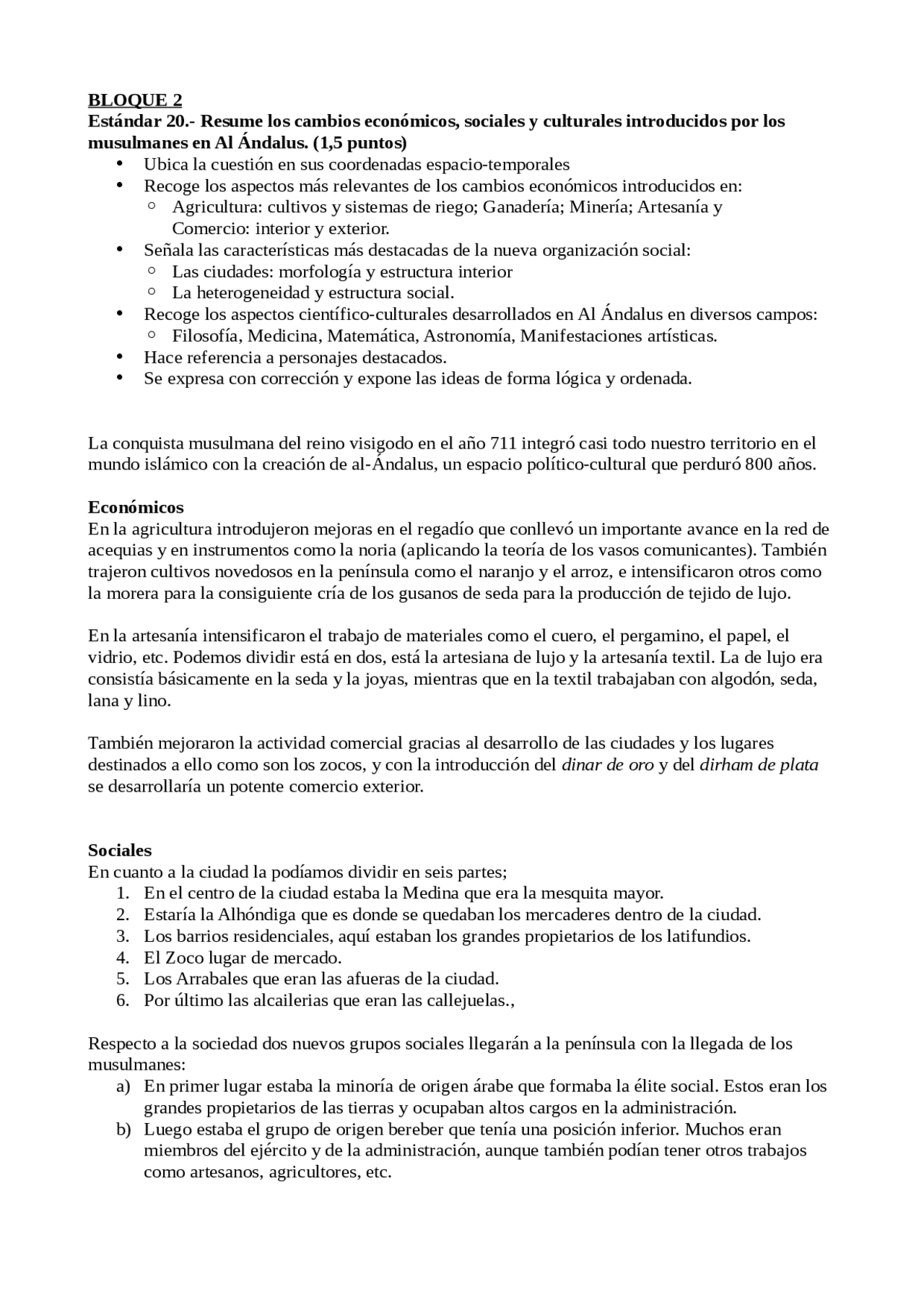 Bloque De Historia De España Docsity