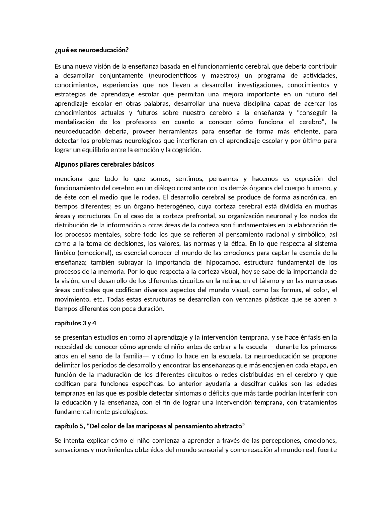 Neuroeducacion Apuntes De Educación Avanzada Docsity