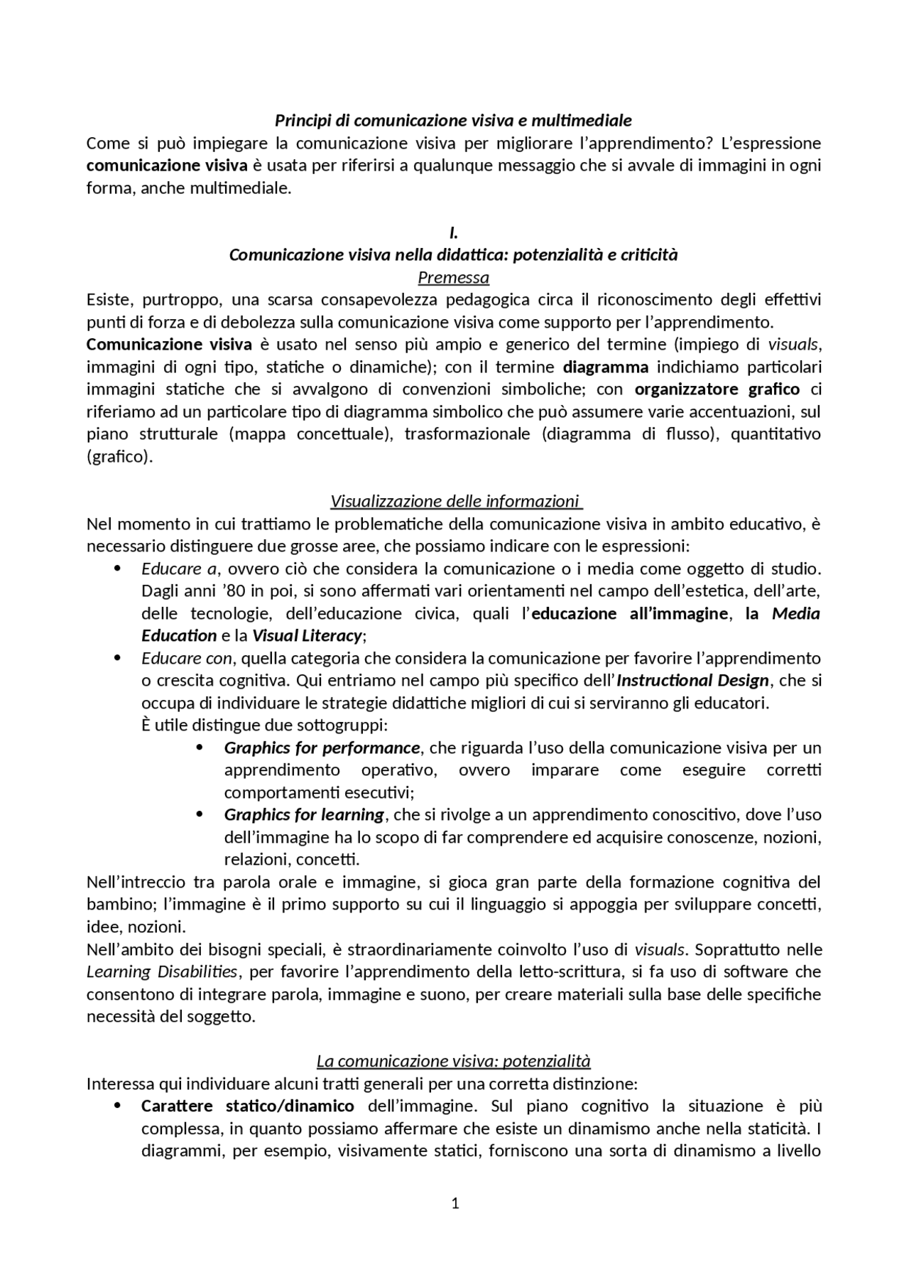 Principi Di Comunicazione Visiva E Multimediale Docsity
