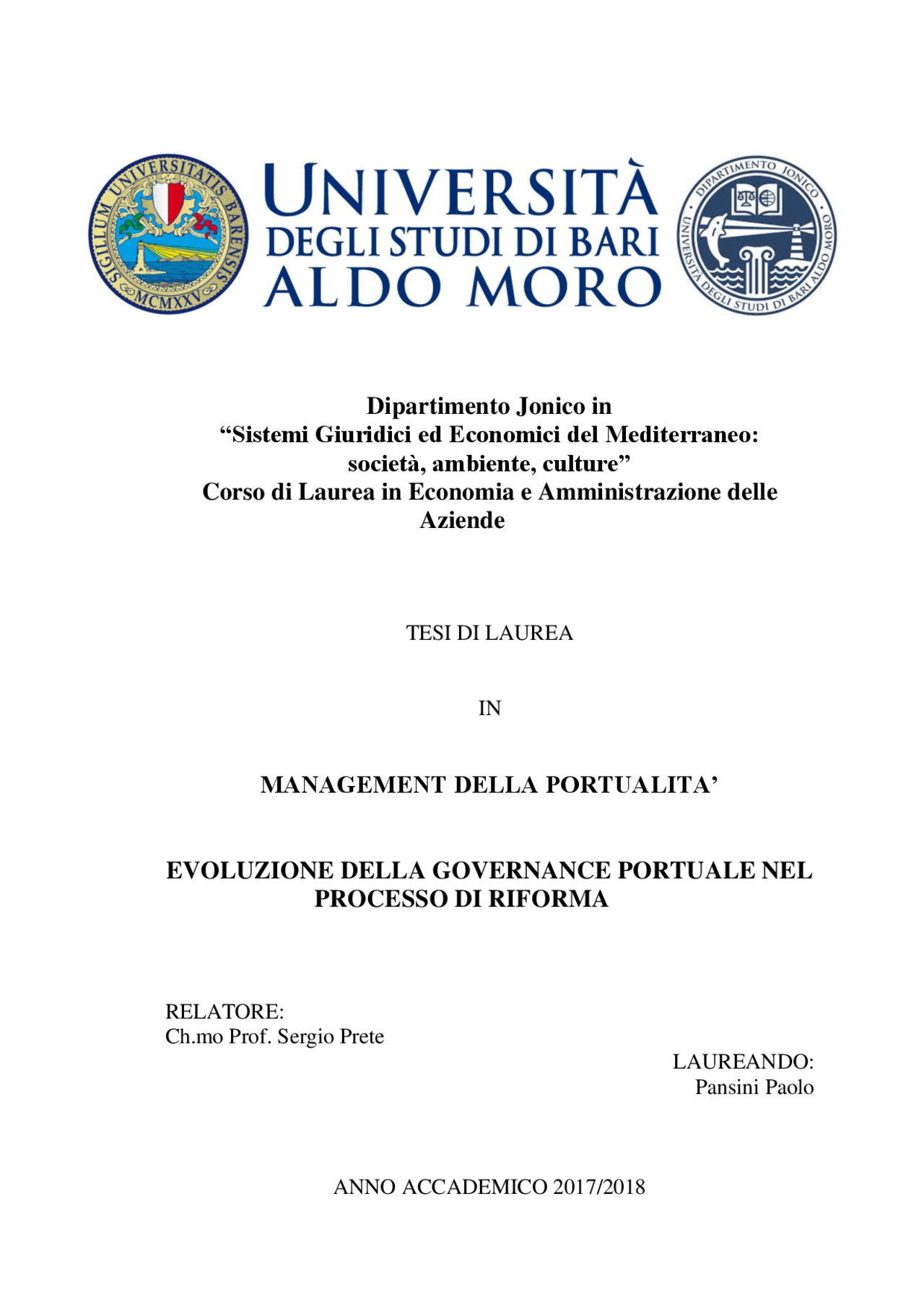Tesi Diritto Della Navigazione Docsity