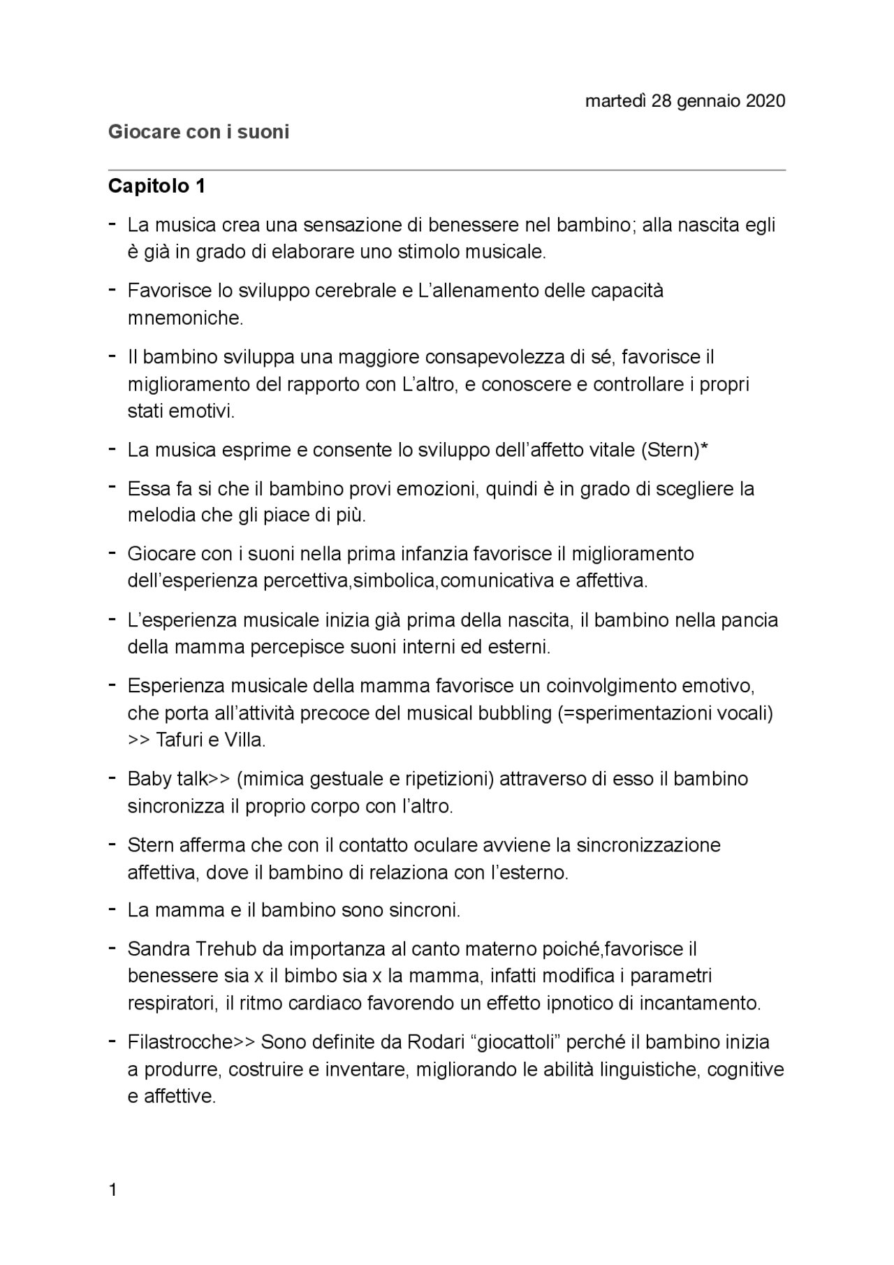 Giocare Con I Suoni Nella Prima Infanzia Docsity