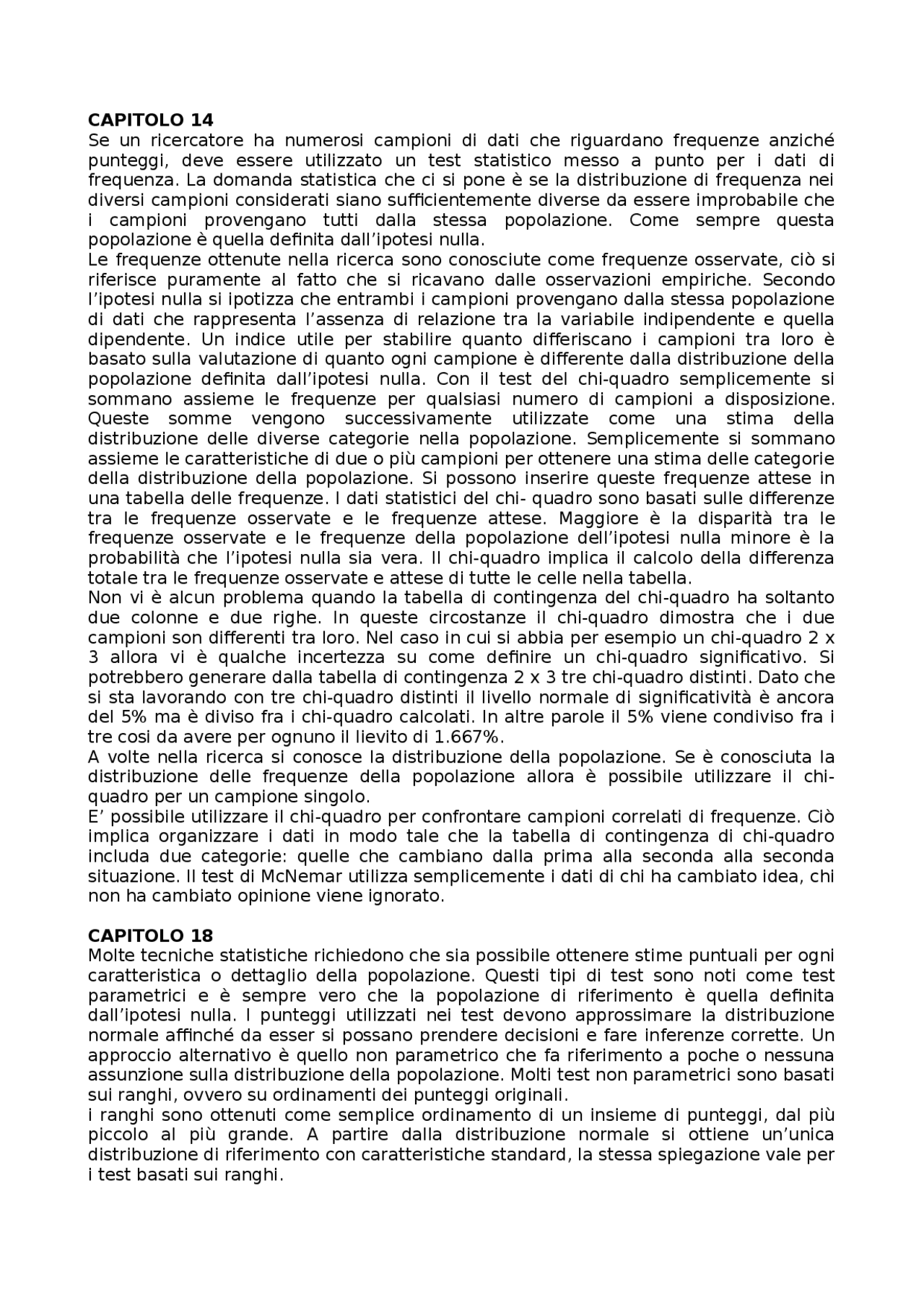 Esame Statistica Psicometrica Docsity