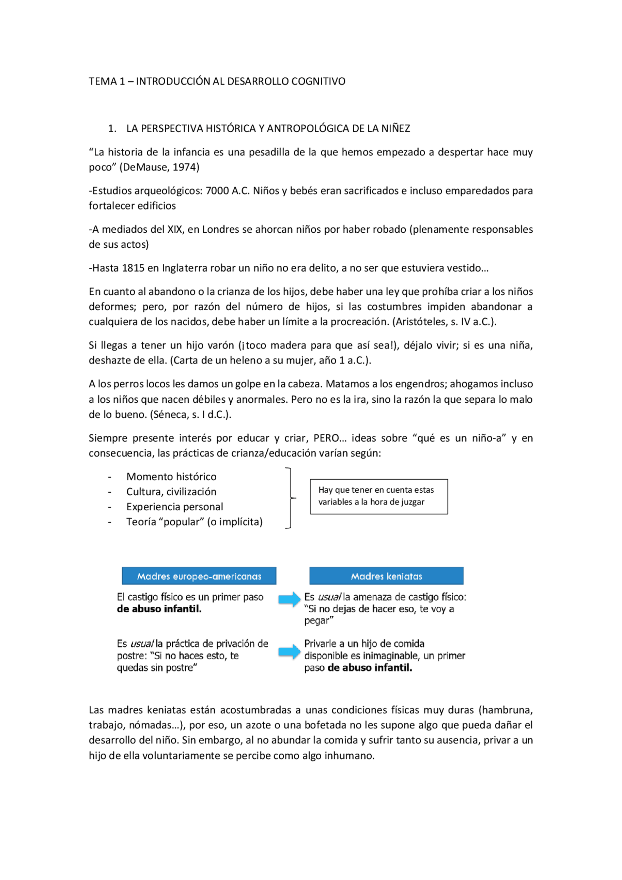 Desarrollo Cognitivo Tema 1 Docsity