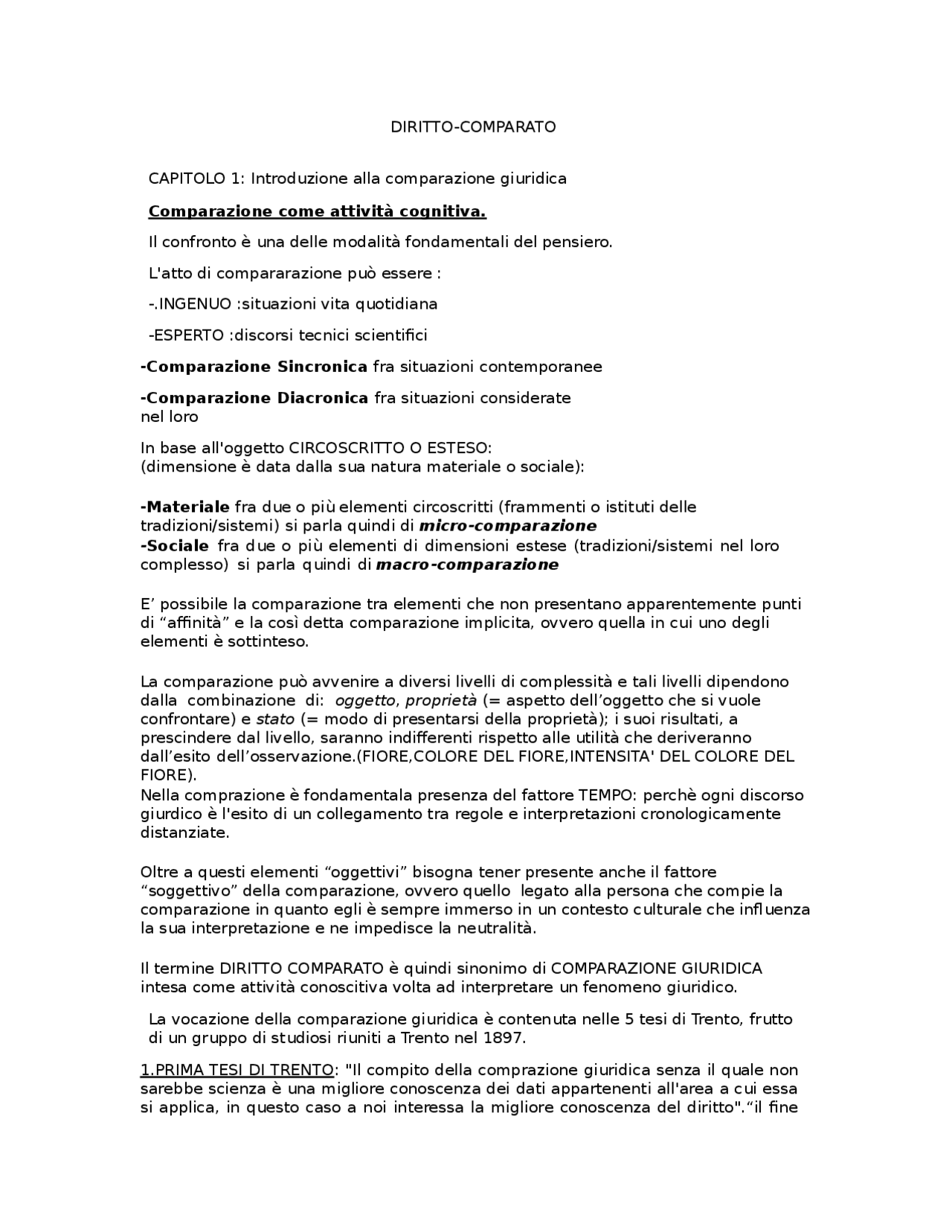 Esame Diritto Comparato Docsity