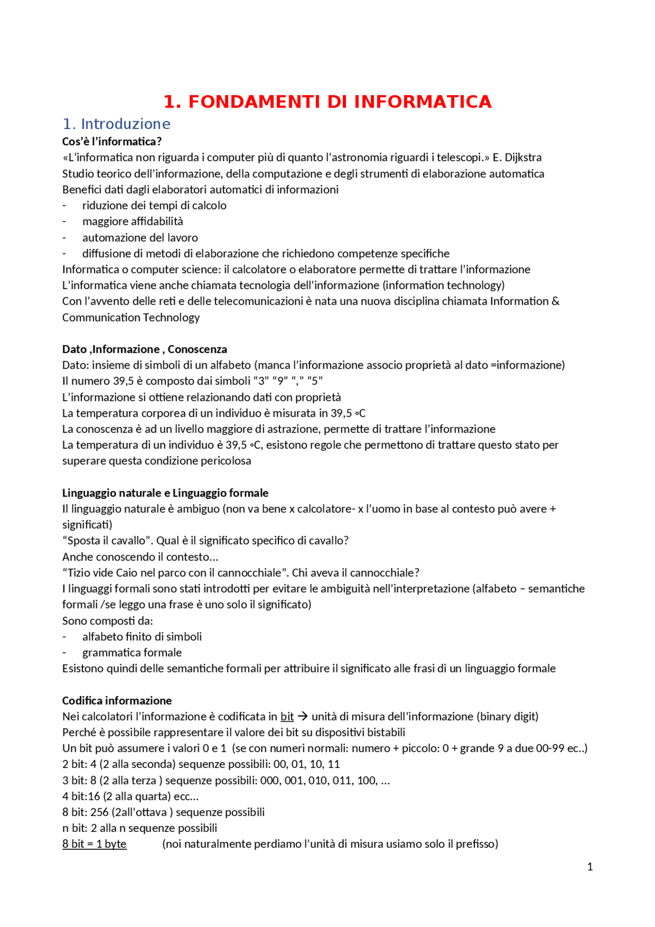 Informatica Umanistica - Docsity