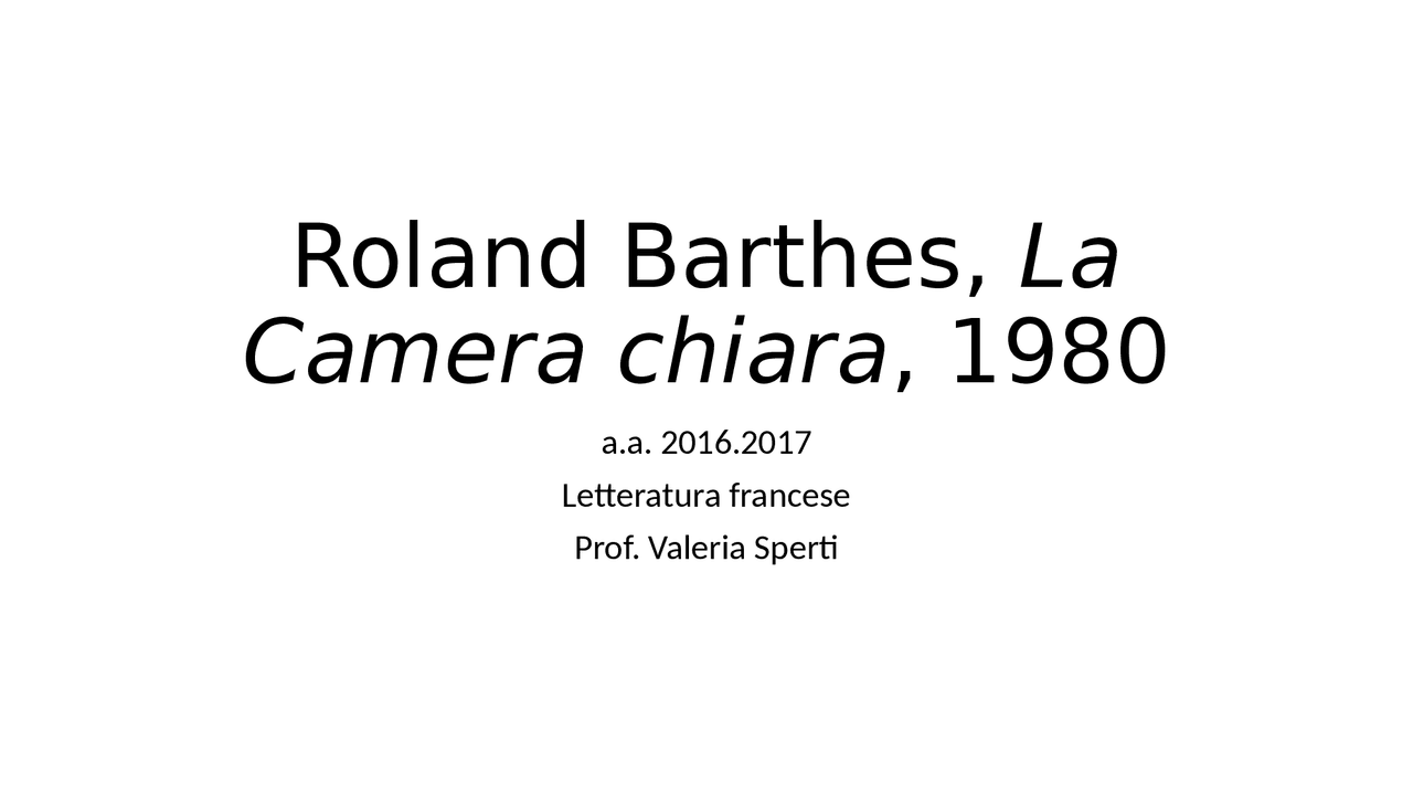 Roland Barthes Appunti Dispense Di Letteratura Francese Docsity