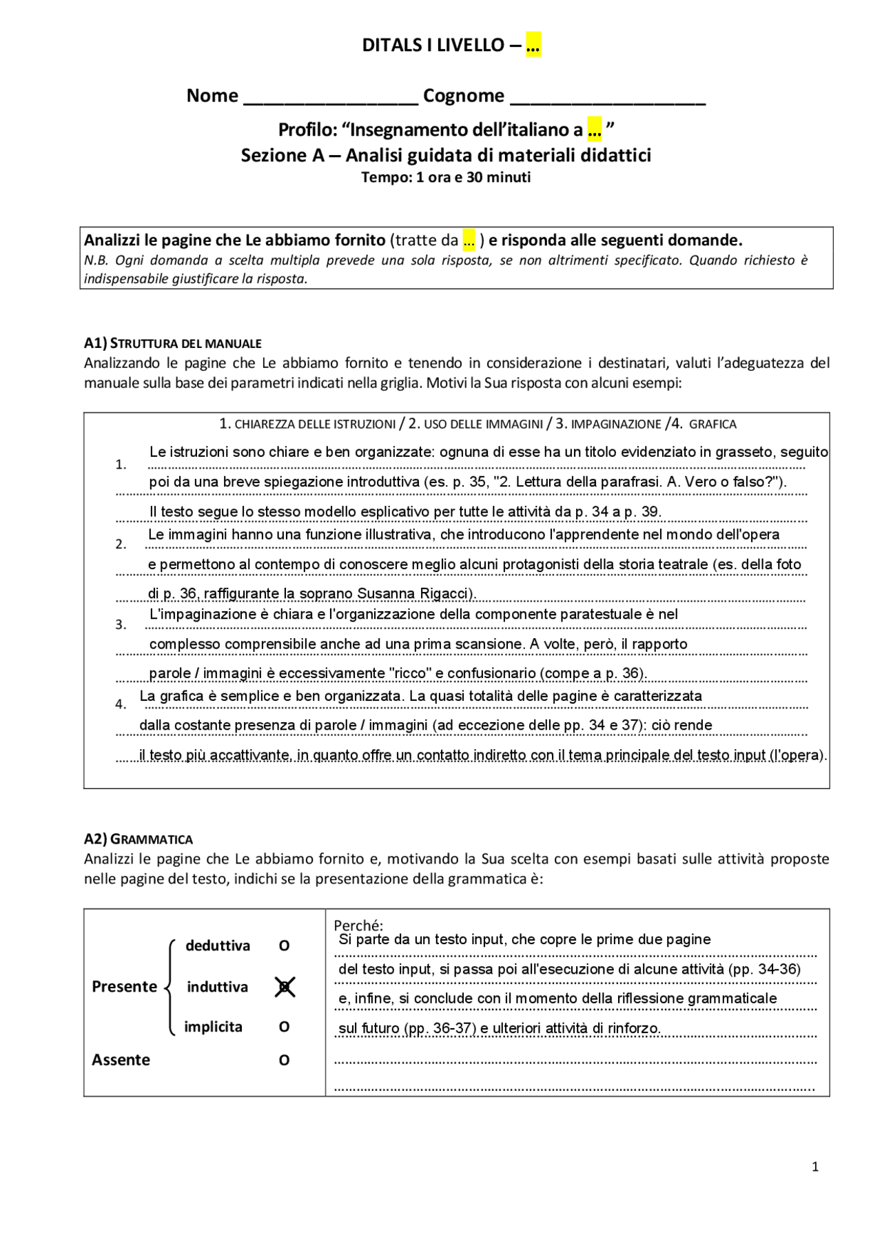 Sezione A Ditals Di Primo Livello Appunti Di Italiano Docsity