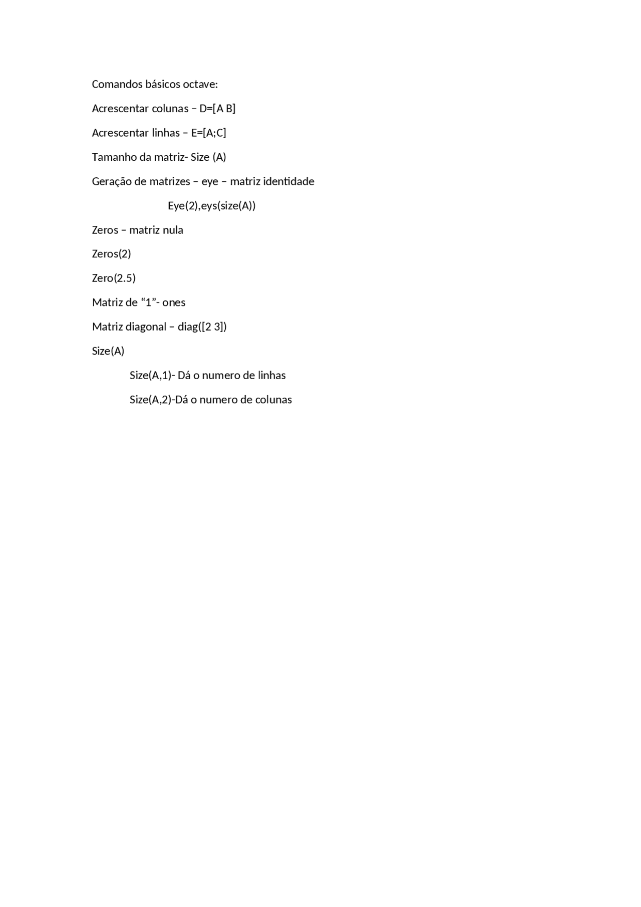 Comandos Básicos Do Octave Docsity