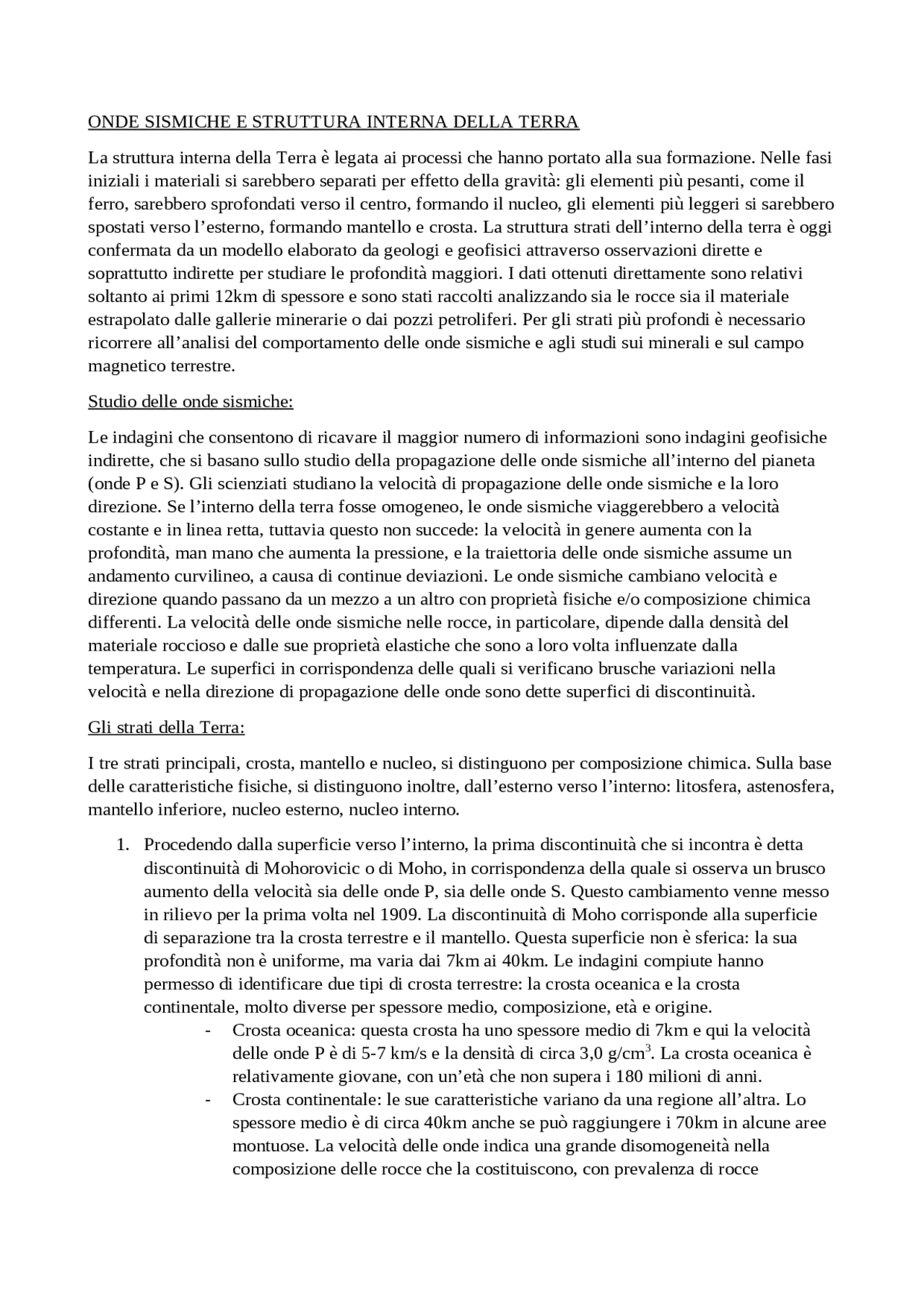 Riassunto Tettonica A Placche Docsity