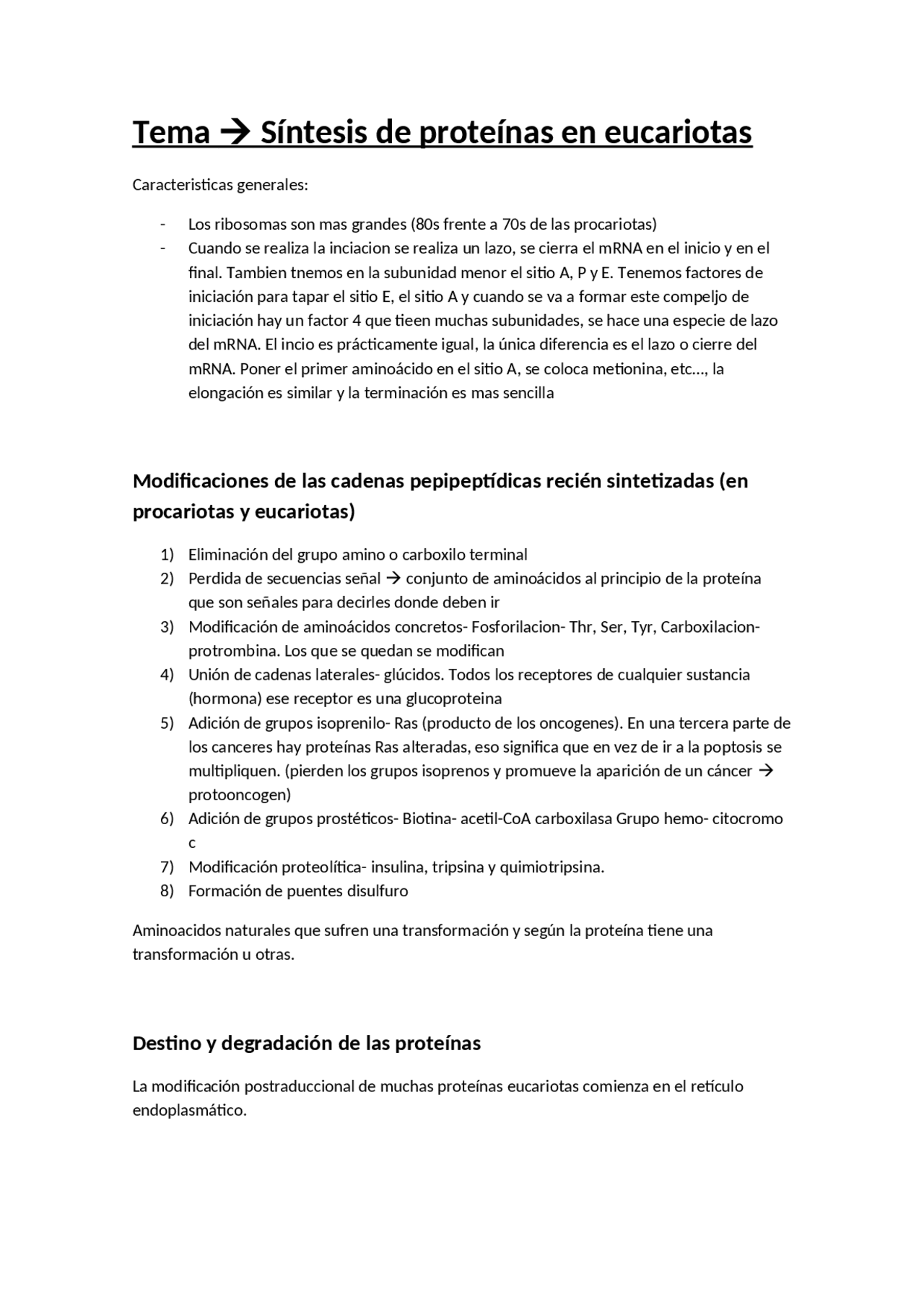 Síntesis De Proteínas Docsity