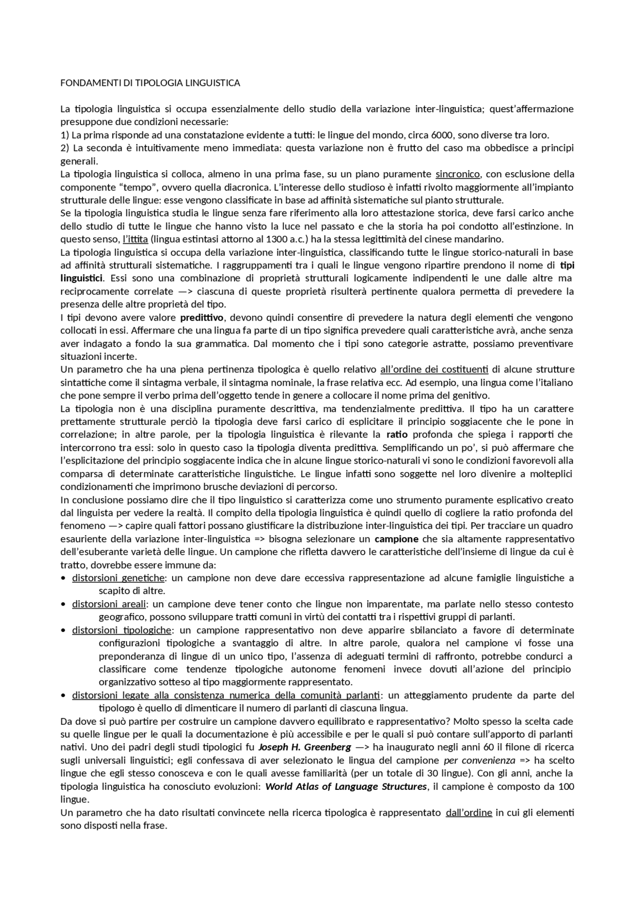 Fondamenti Di Tipologia Linguistica Nicola Grandi Docsity