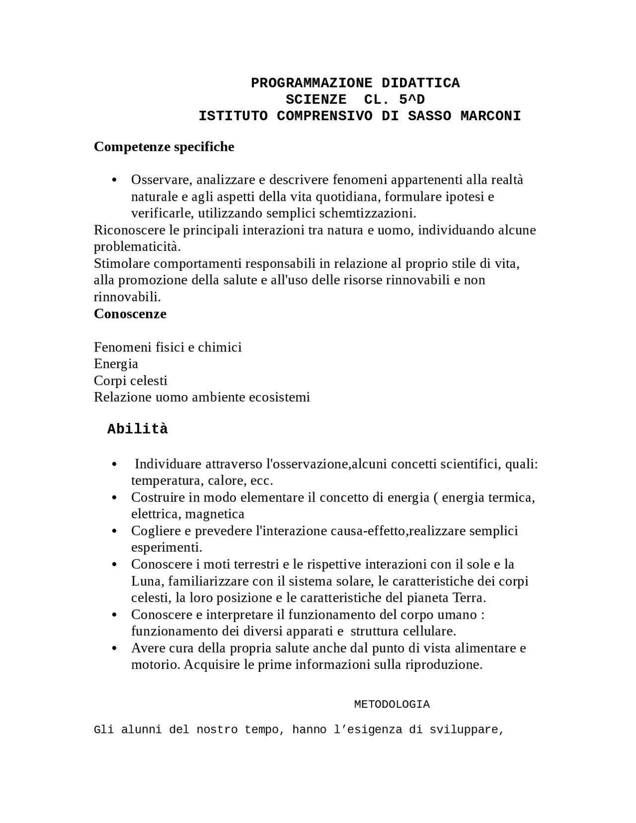 Spiegazione Di Scienze Docsity
