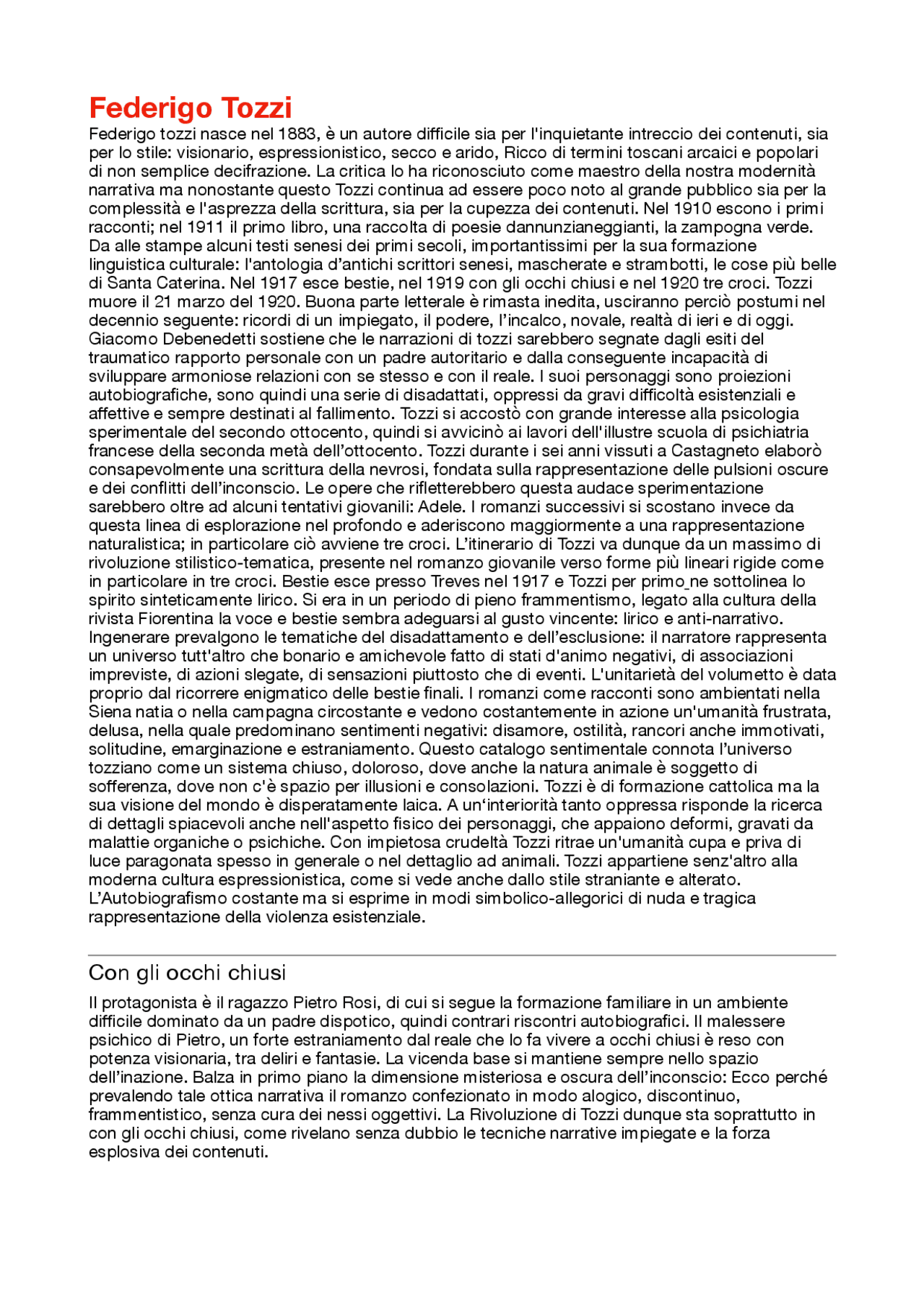 Tozzi 2 Appunti 78 Docsity