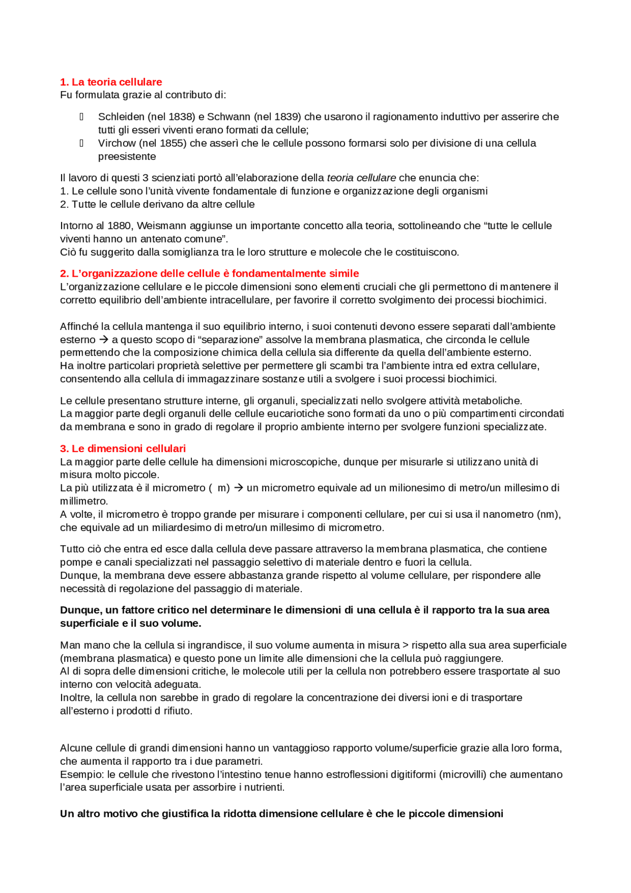Appunti Sulla Cellula Cdl In Infermieristica Docsity